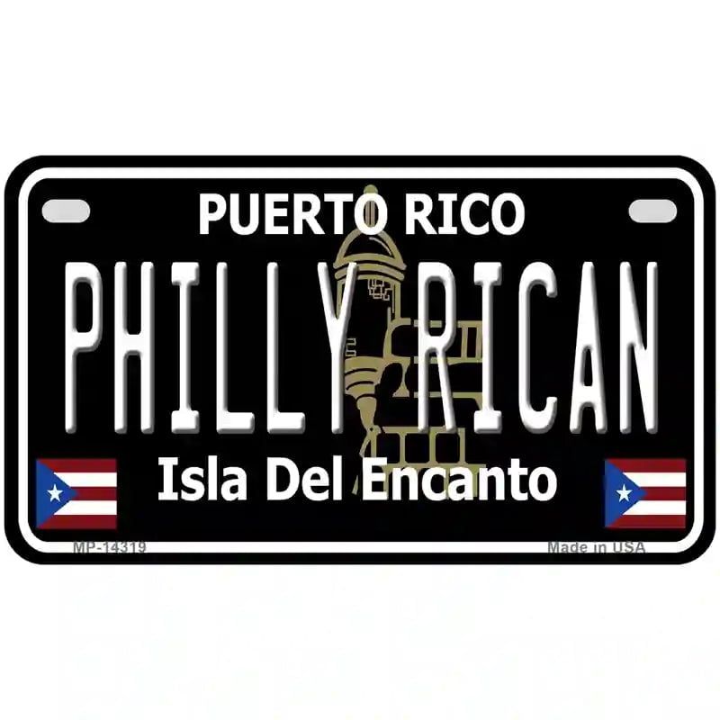 Philly Rican Puerto Rico Black Novelty Metal License Plate 7" x 4 ...