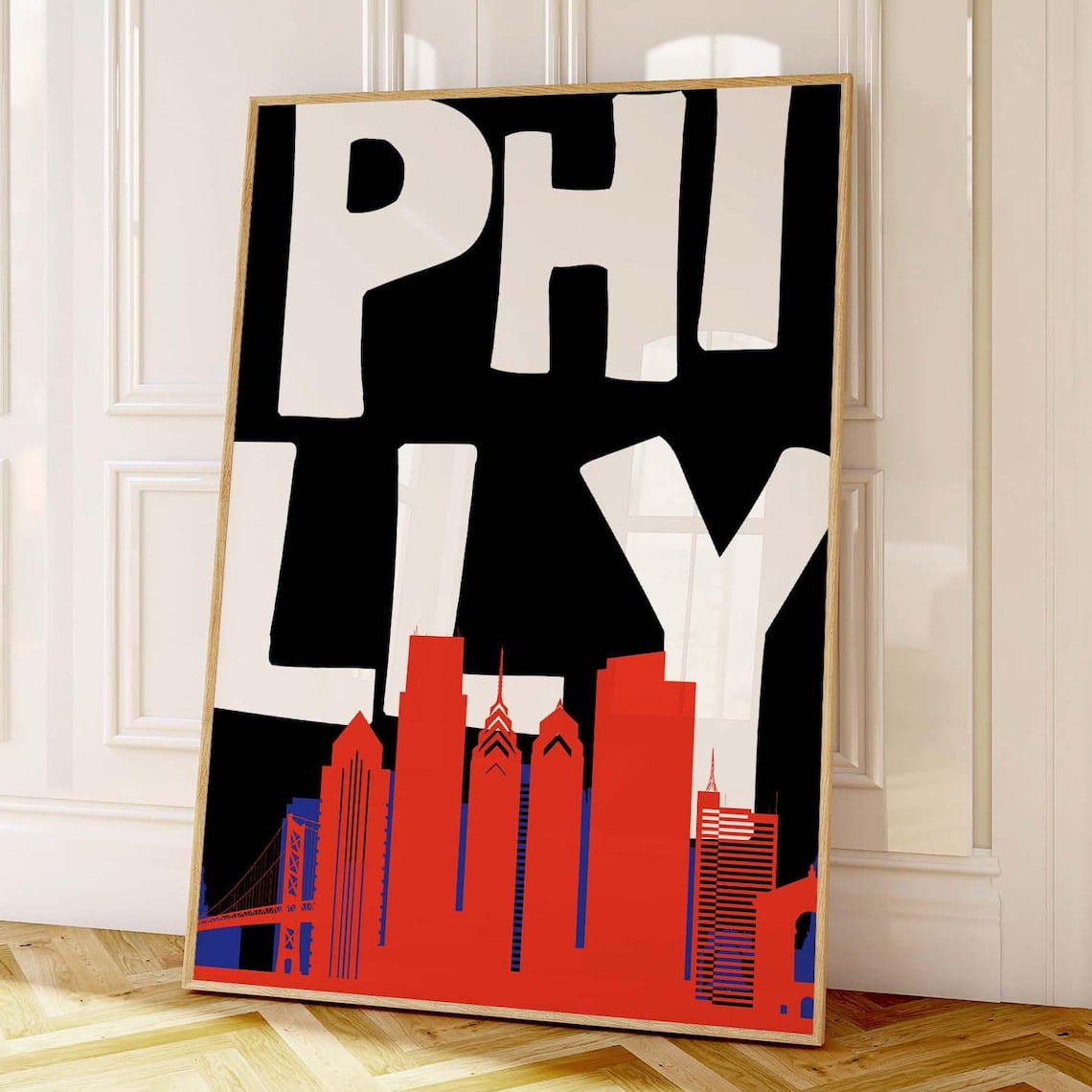 Philly Skyline Art Print - Philadelphia Wall Art Decor, Modern ...