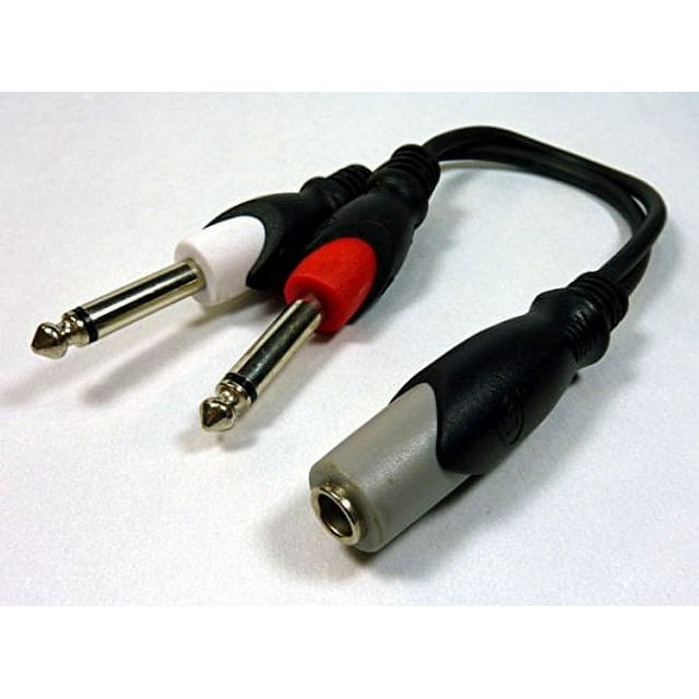 Philmore 6" Dual 6.35mm 1/4" Mono Male Plugs To 1 6.35mm 1/4" Mono ...