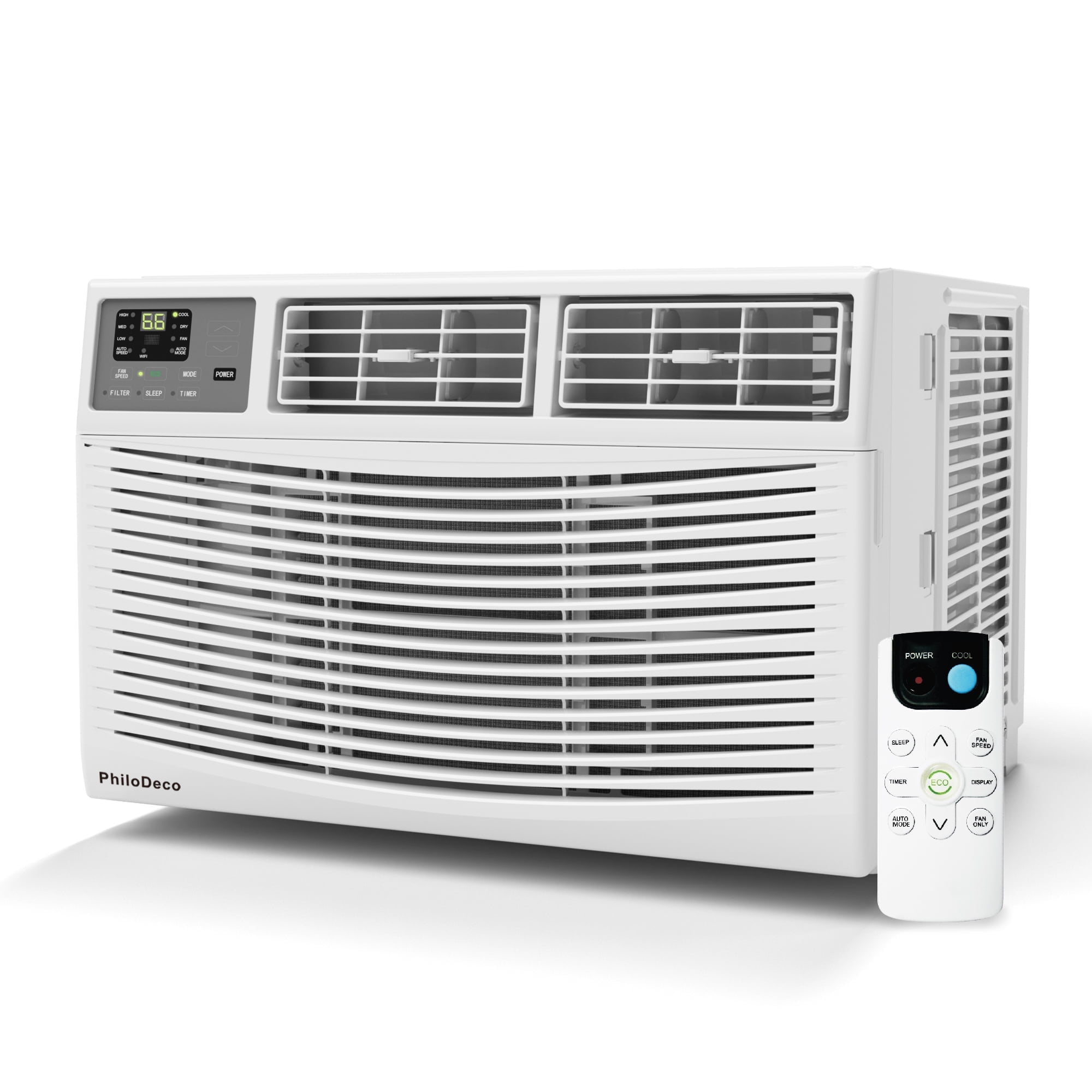 PhiloDeco 8000 BTU Window Air Conditioner 350 Sq. ft. Intelligent, LED ...