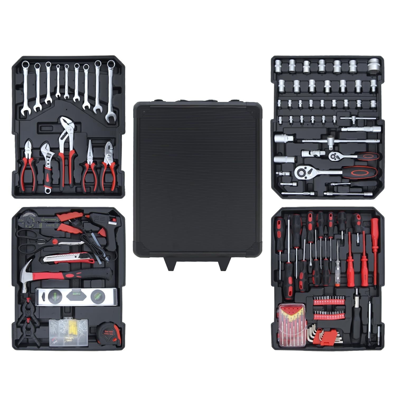 PhiloDeco 900PCS Complete Home Tool Set Versatile Rolling Tool Kit for ...