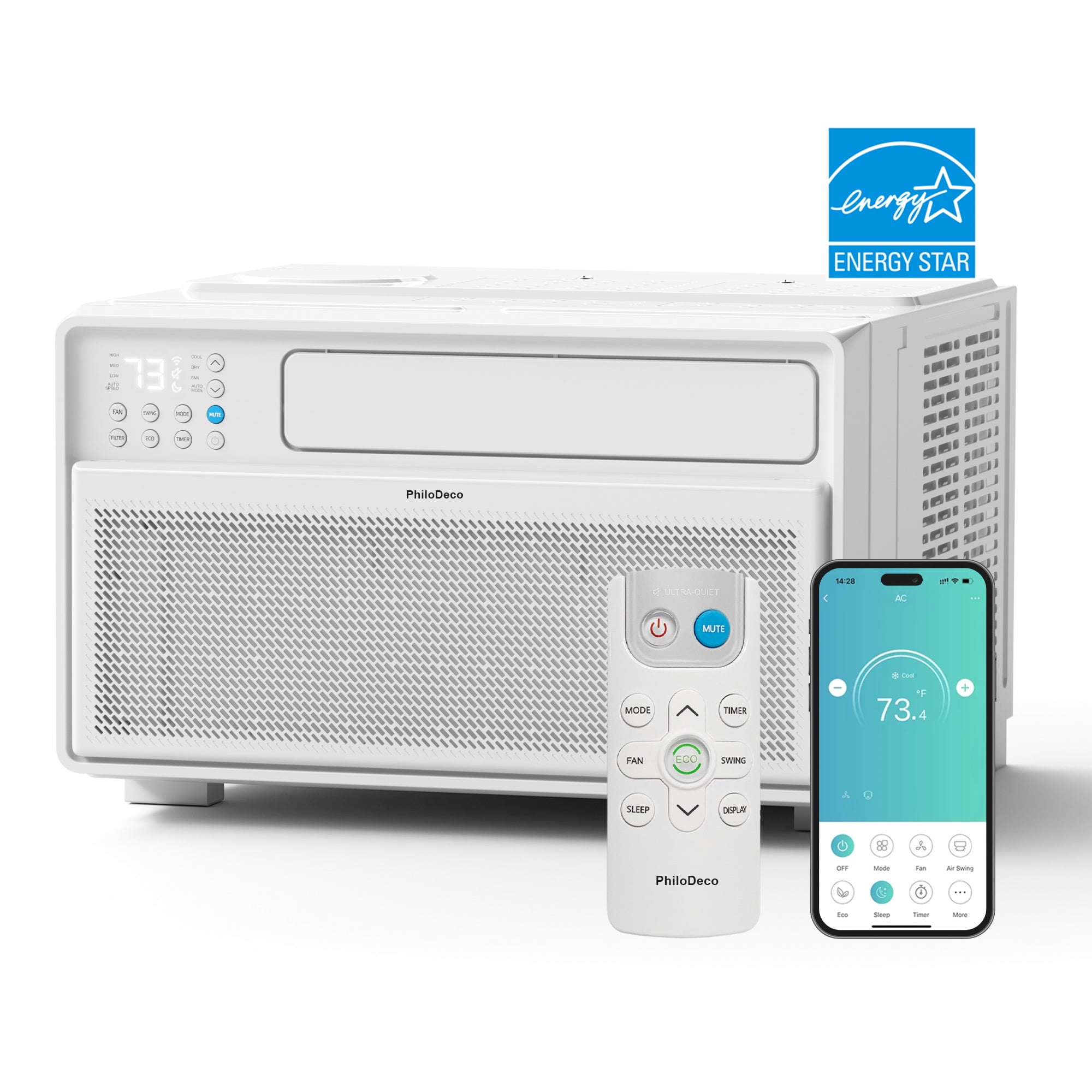 PhiloDeco Energy Star Window Air Conditioner,12000 BTU 520 sq ft. Air ...