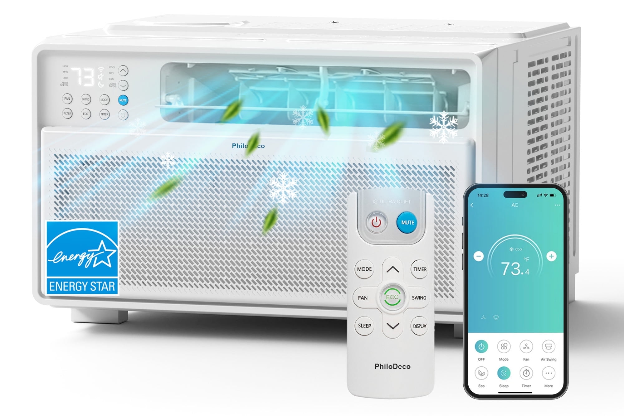 PhiloDeco Energy Star Window Air Conditioner,12000 BTU 520 sq ft. Air ...