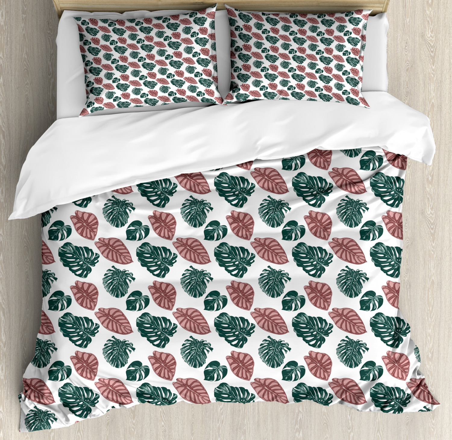 Philodendron Duvet Cover Set Queen Size, Monstera Leaf Tropic Forest ...