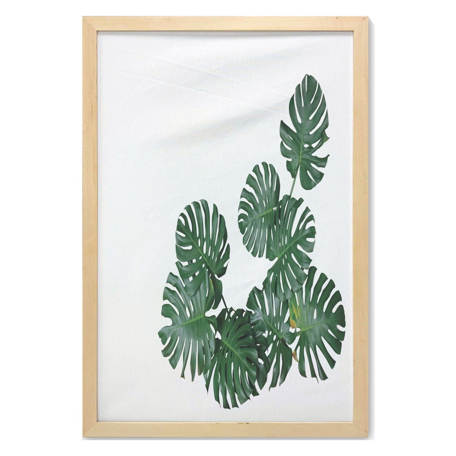 Philodendron Wall Art with Frame, Realistic Monstera Deliciosa Dark ...