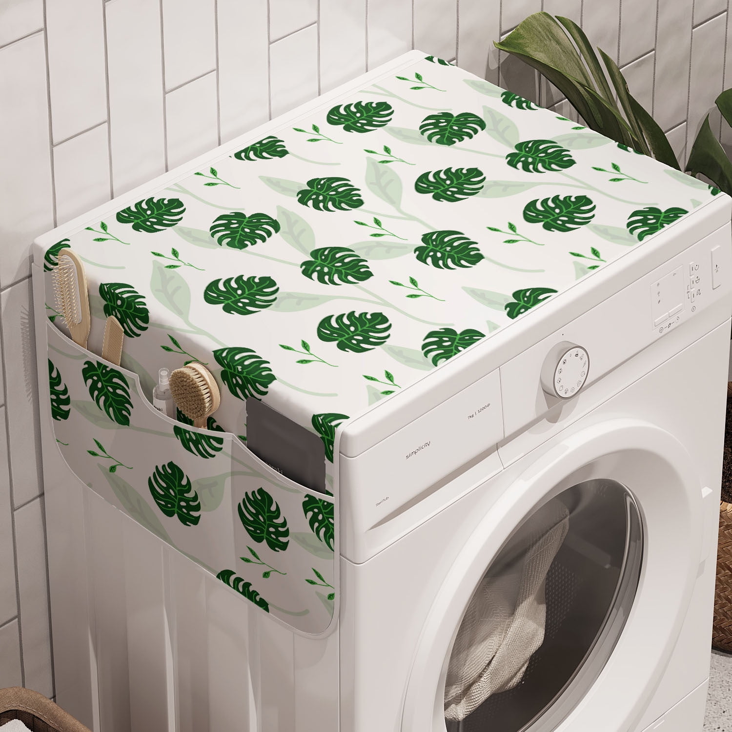 Philodendron Washing Machine Organizer, Continuous Pattern with ...