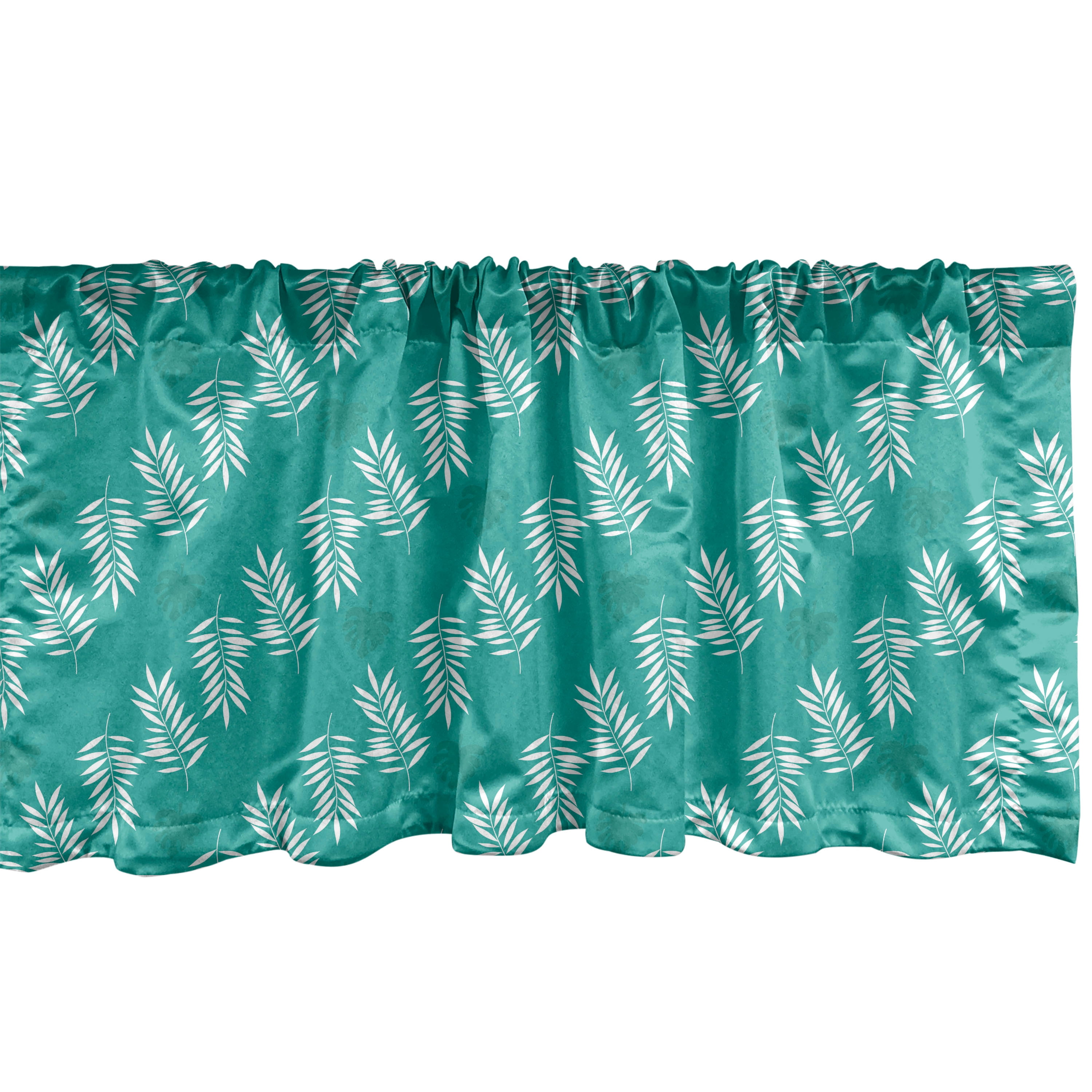 Philodendron Window Valance, Summer Hawaiian Pattern with Leafy ...