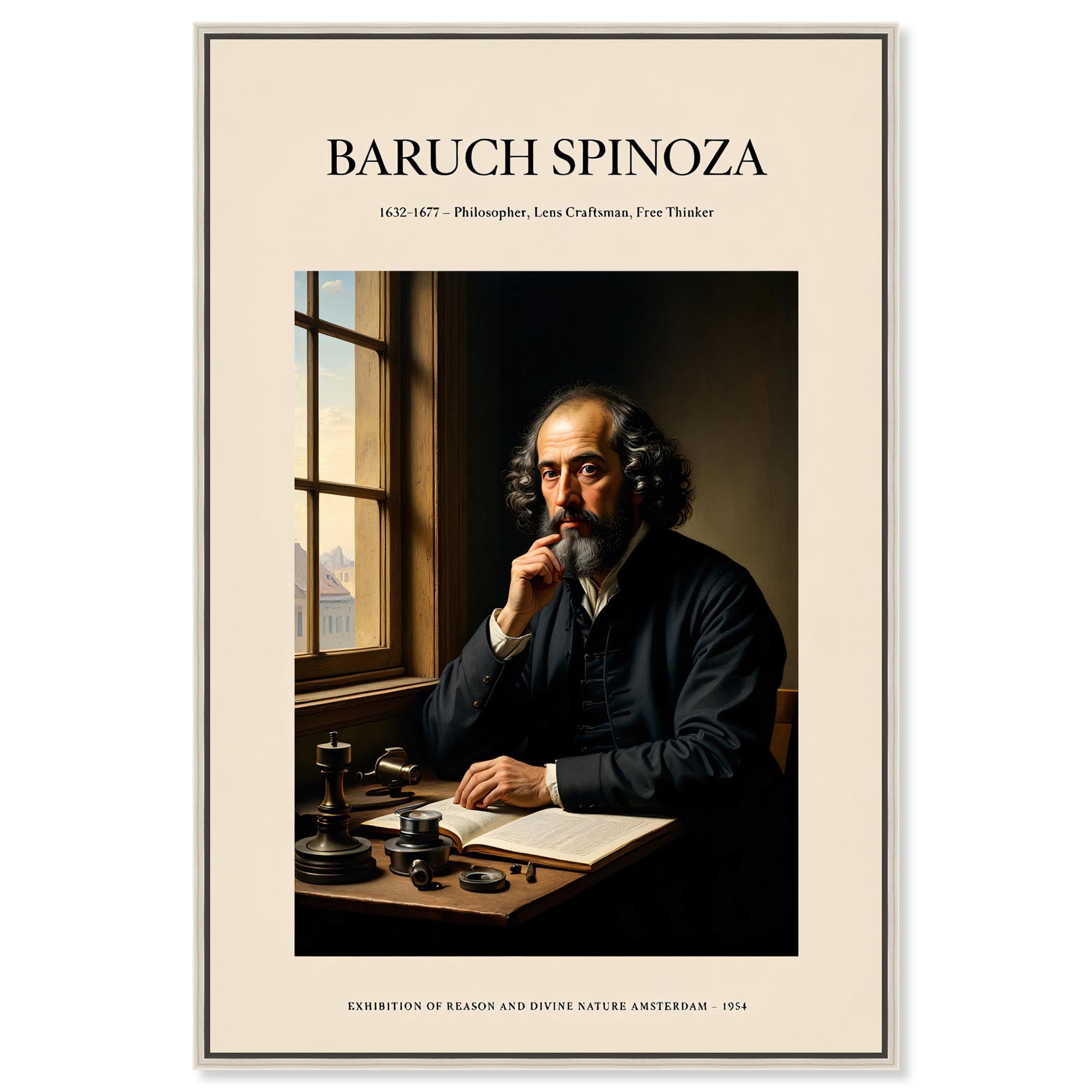 Philosopher Spinoza Canvas Historic Men Posters by Art Remedy, Silver ...