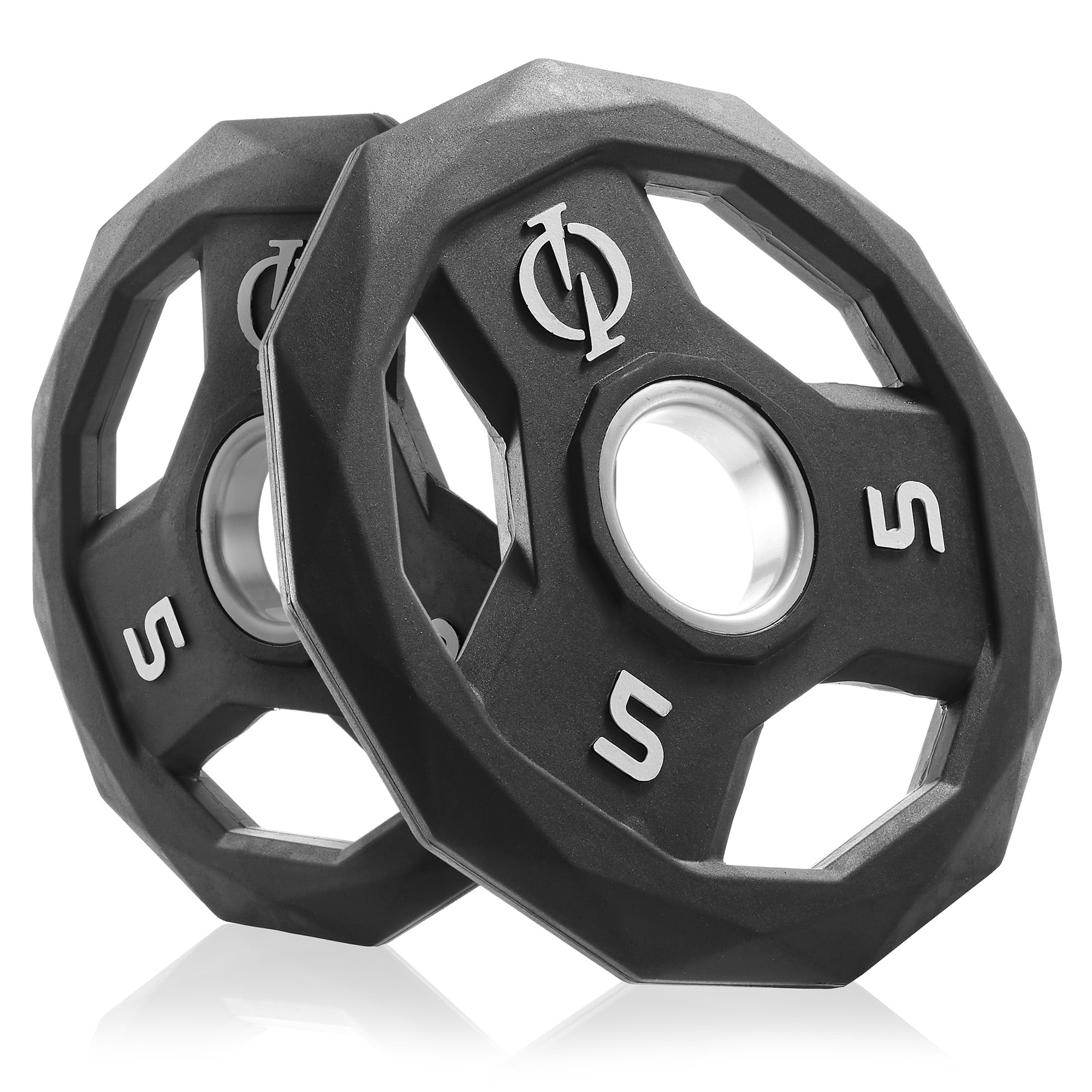 Philosophy Gym 5 LB Olympic Grip Weight Plates, Rubber Coated, Set of 2 ...