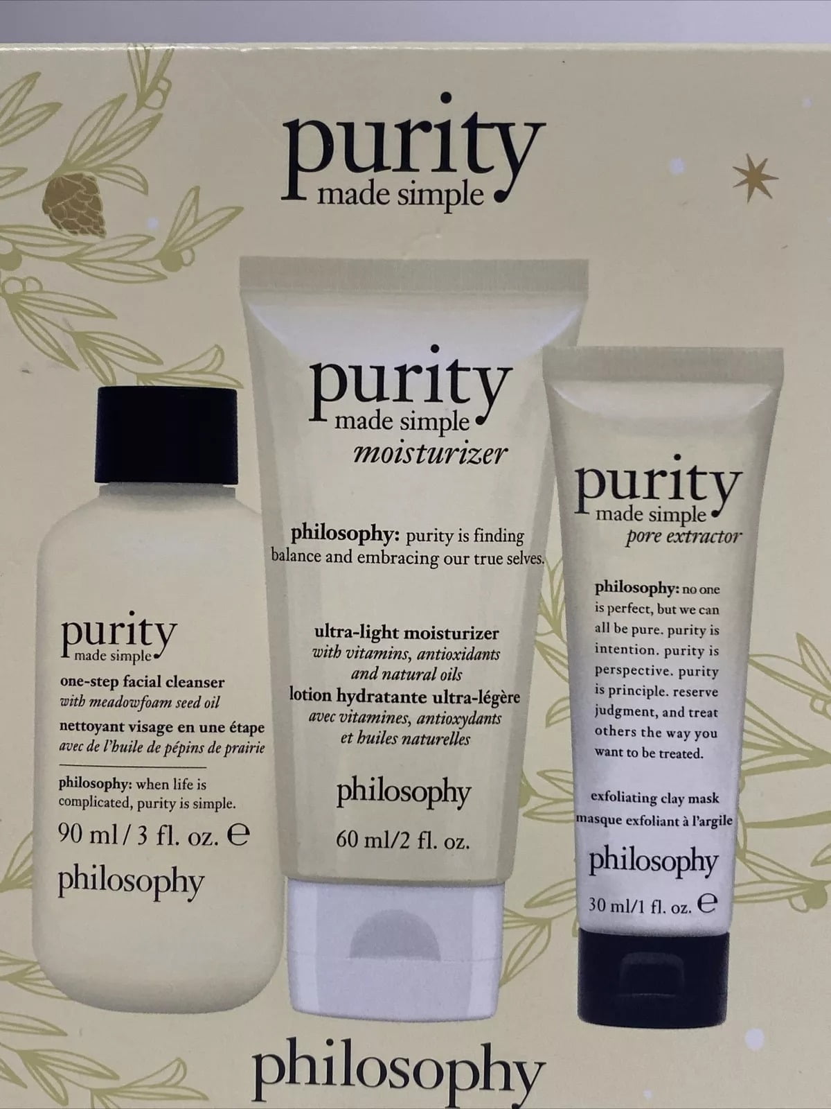 Philosophy Purity Made Simple 3pc Travel Holiday Set - Cleanser ...