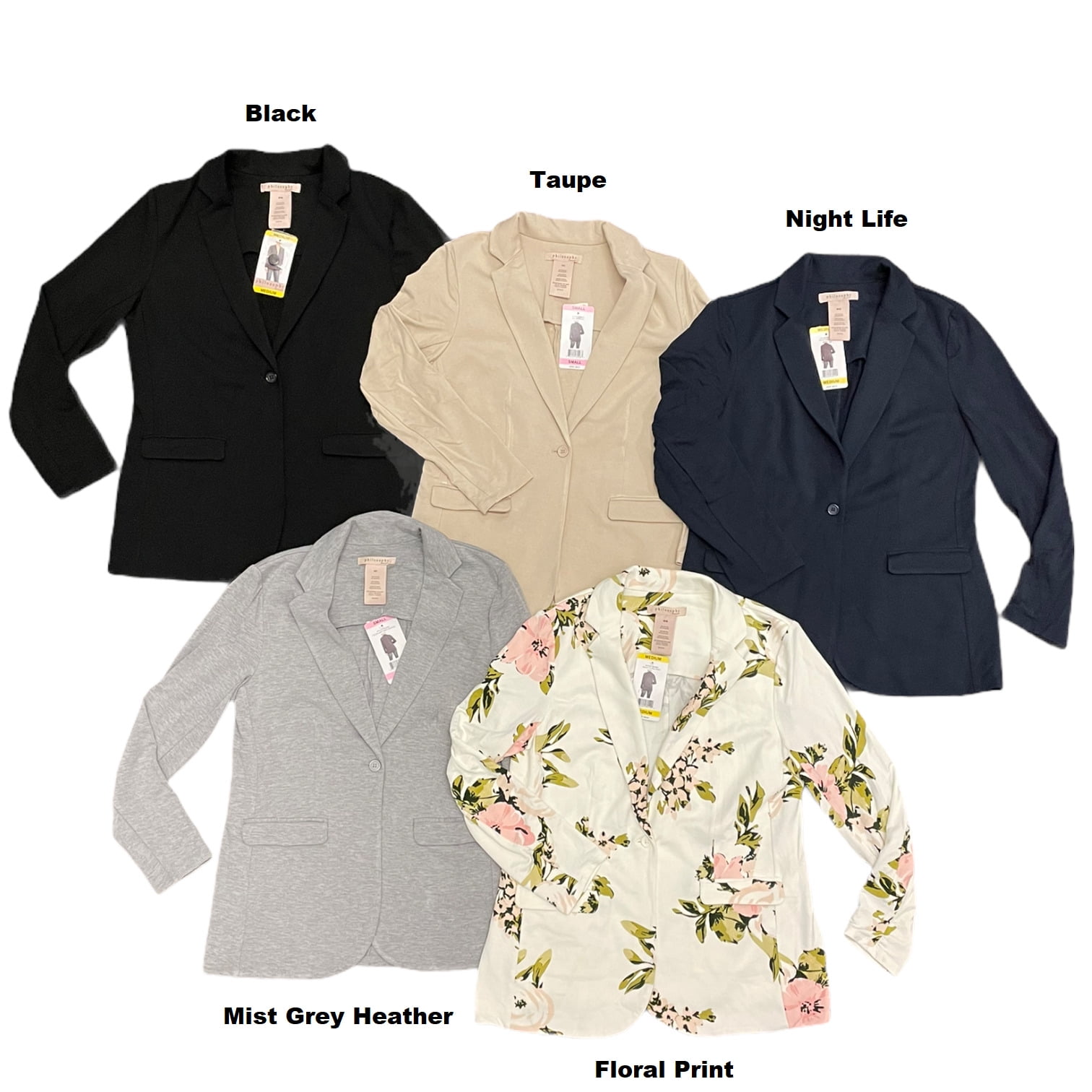 Philosophy Women's Notch Collar Ponte Knit Soft Long Sleeve Stretch ...