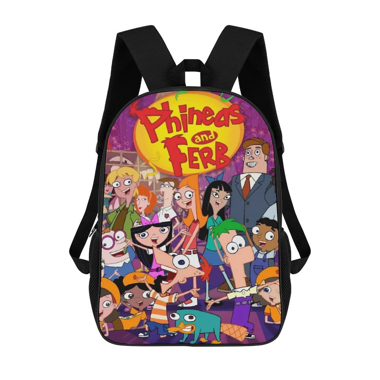 Phineas And Ferb Backpack, 17 Inch Laptop Backpack, Water-Resistant ...