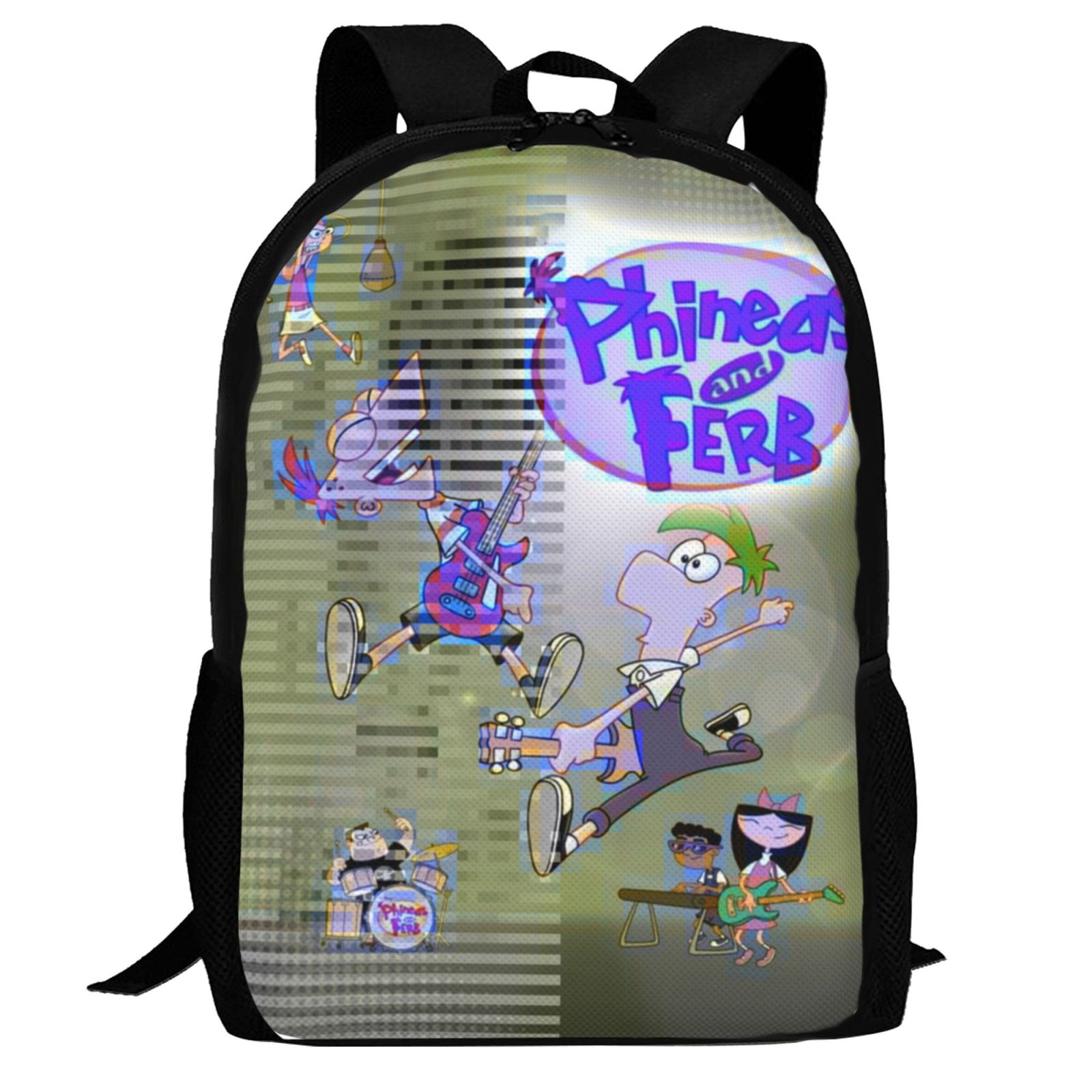 Phineas And Ferb Backpack, 3d Printed Laptop Backpack, Water Resistant ...