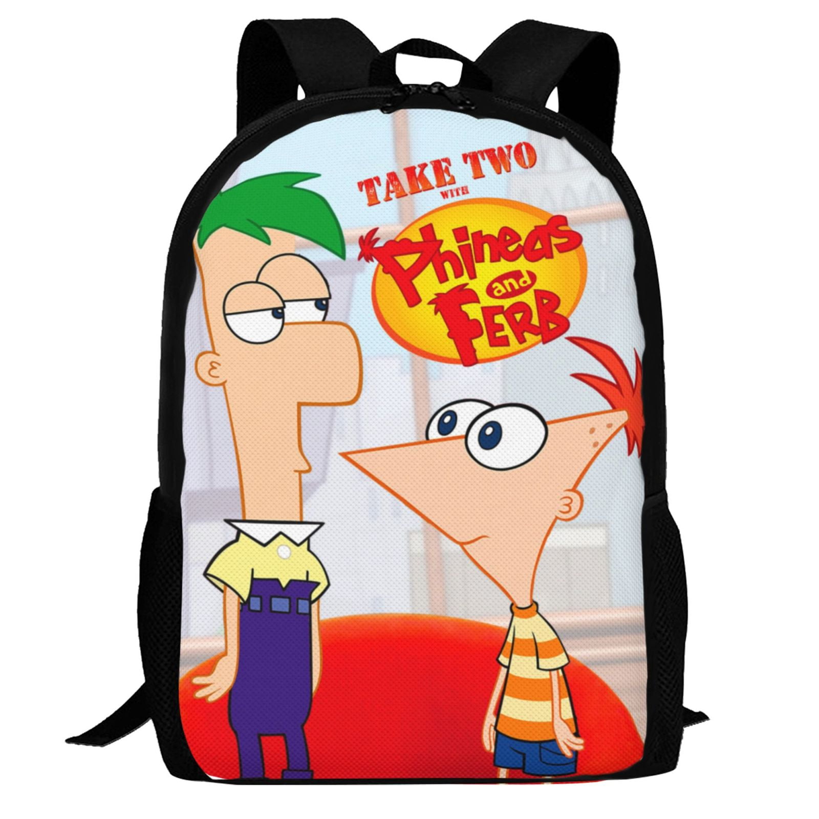 Phineas And Ferb Backpack, 3d Printed Laptop Backpack, Water Resistant ...