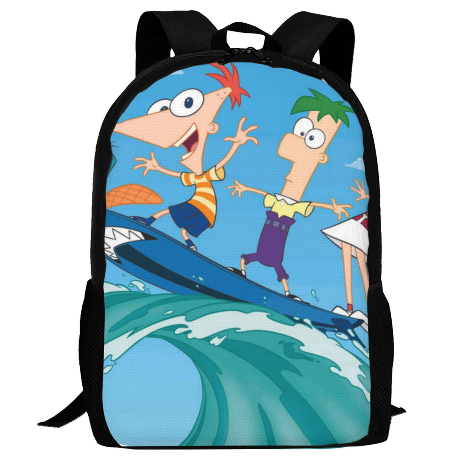 Phineas And Ferb Backpack, 3d Printed Laptop Backpack, Water Resistant ...