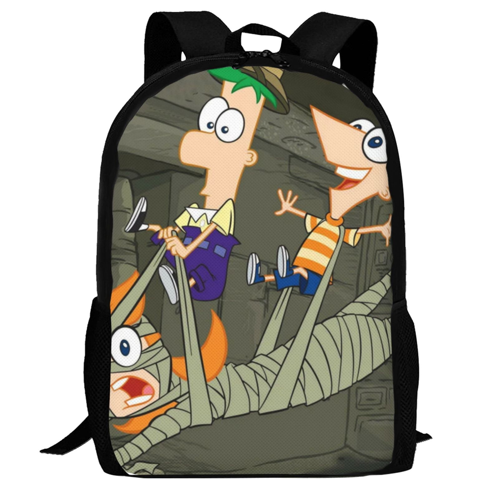 Phineas And Ferb Backpack, 3d Printed Laptop Backpack, Water Resistant ...