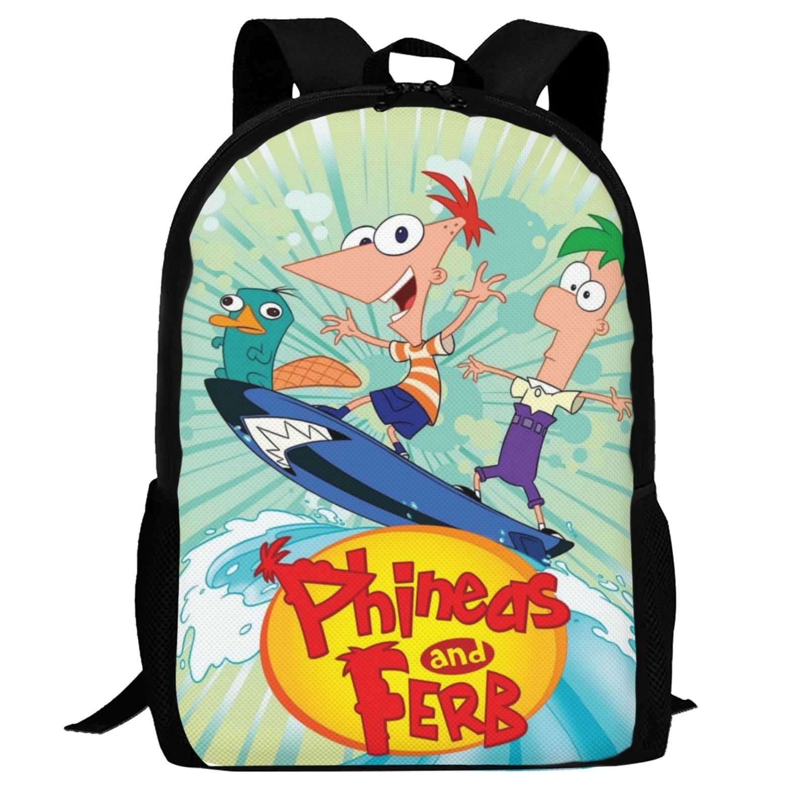 Phineas And Ferb Backpack, 3d Printed Laptop Backpack, Water Resistant ...