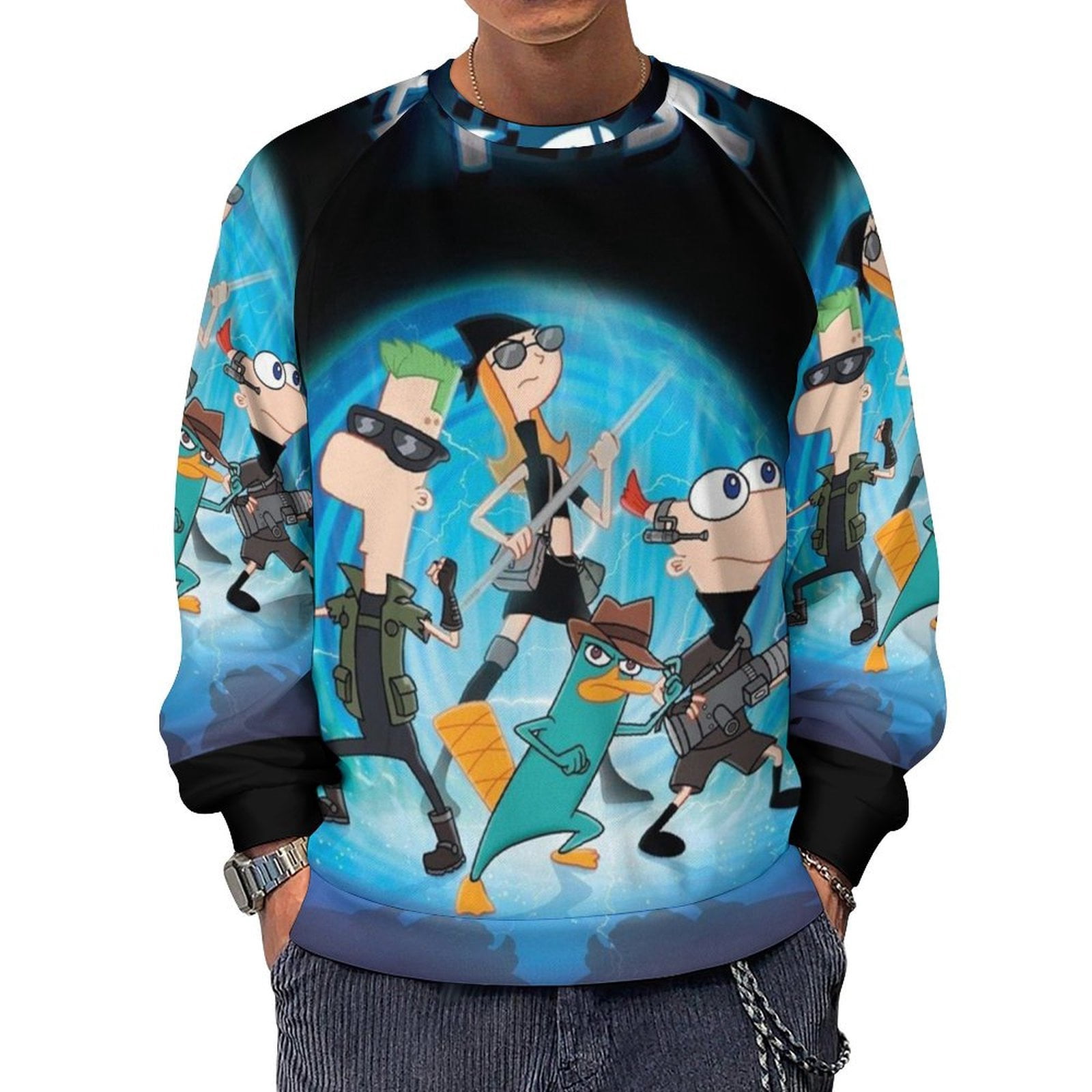 Phineas And Ferb Mens Crew Neck Sweatshirt 3D Printing Fall Clothes ...