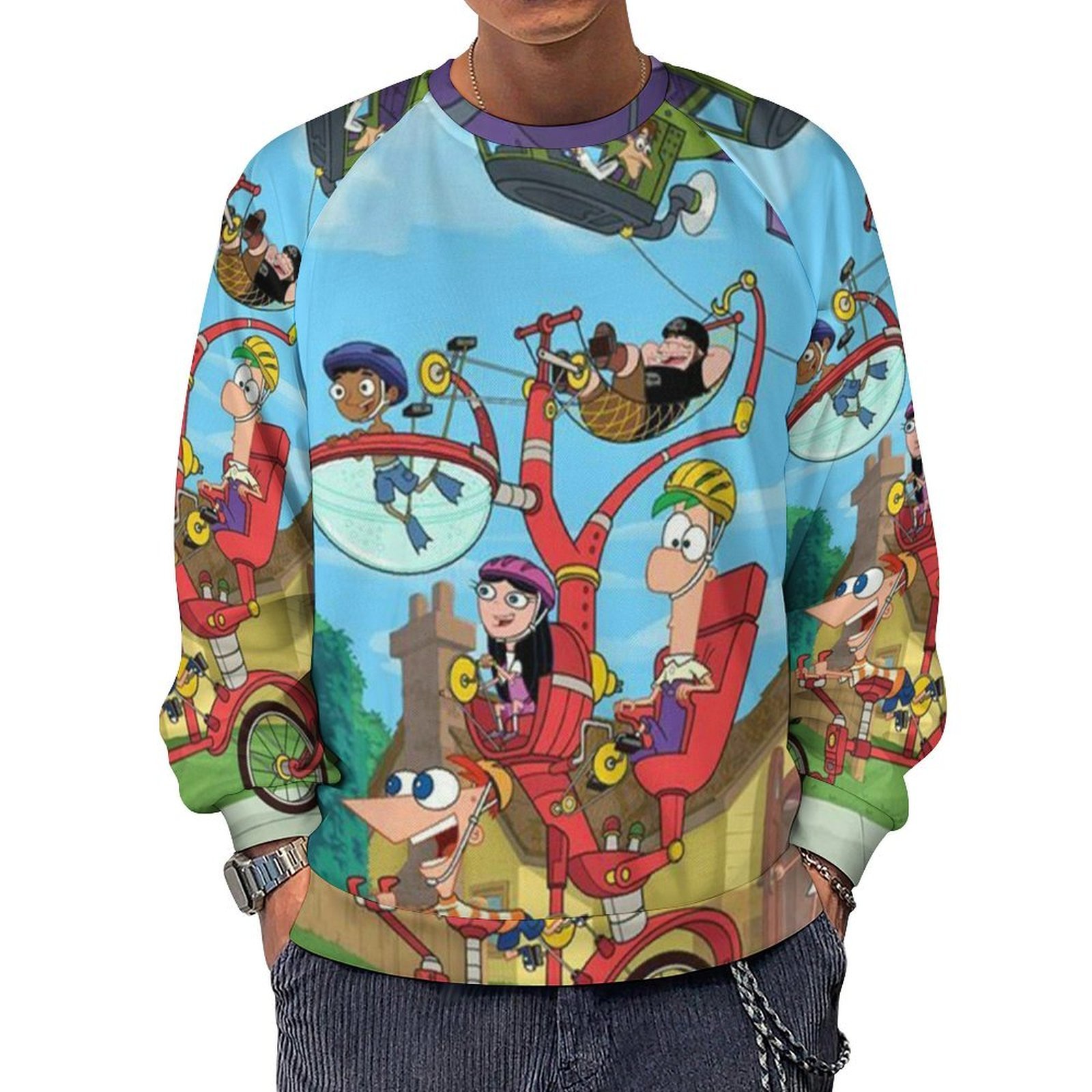 Phineas And Ferb Mens Crew Neck Sweatshirt 3D Printing Fall Clothes ...