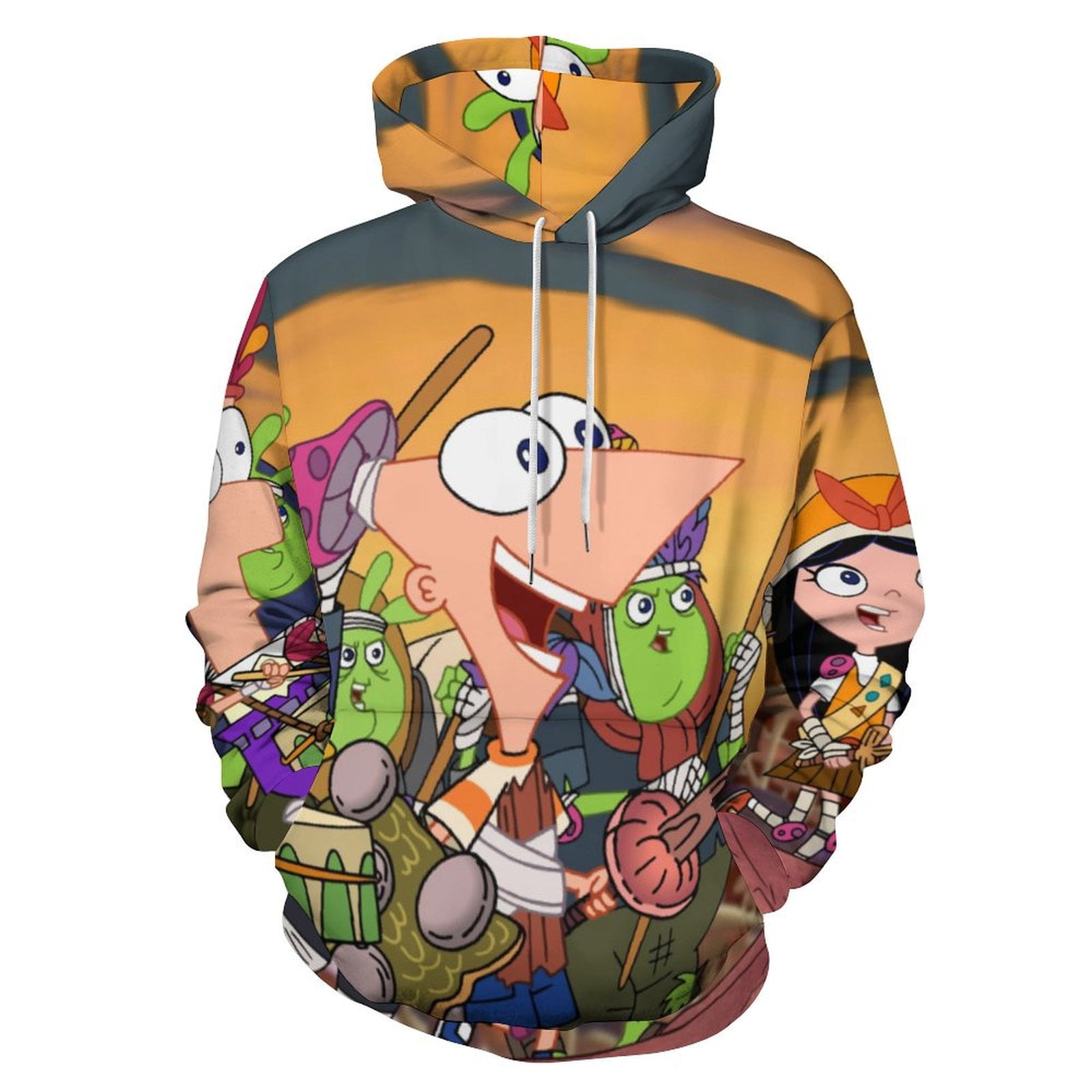 Phineas And Ferb Mens Womens Novelty Hoodie 3D Print Pullover Hooded ...