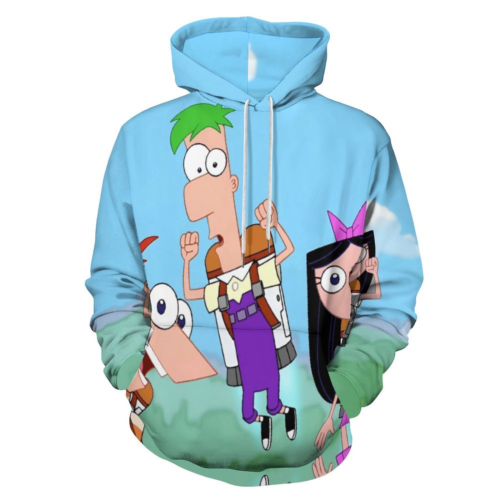 Phineas And Ferb Mens Womens Novelty Hoodie 3D Print Pullover Hooded ...