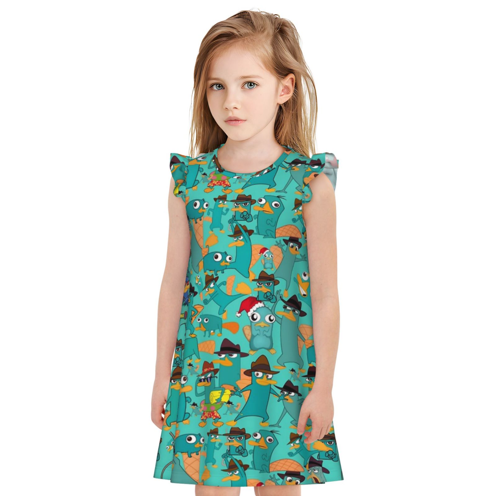 Phineas Fer Nightgowns Pajamas Dress 3D Printed Flutter Sleeve ...