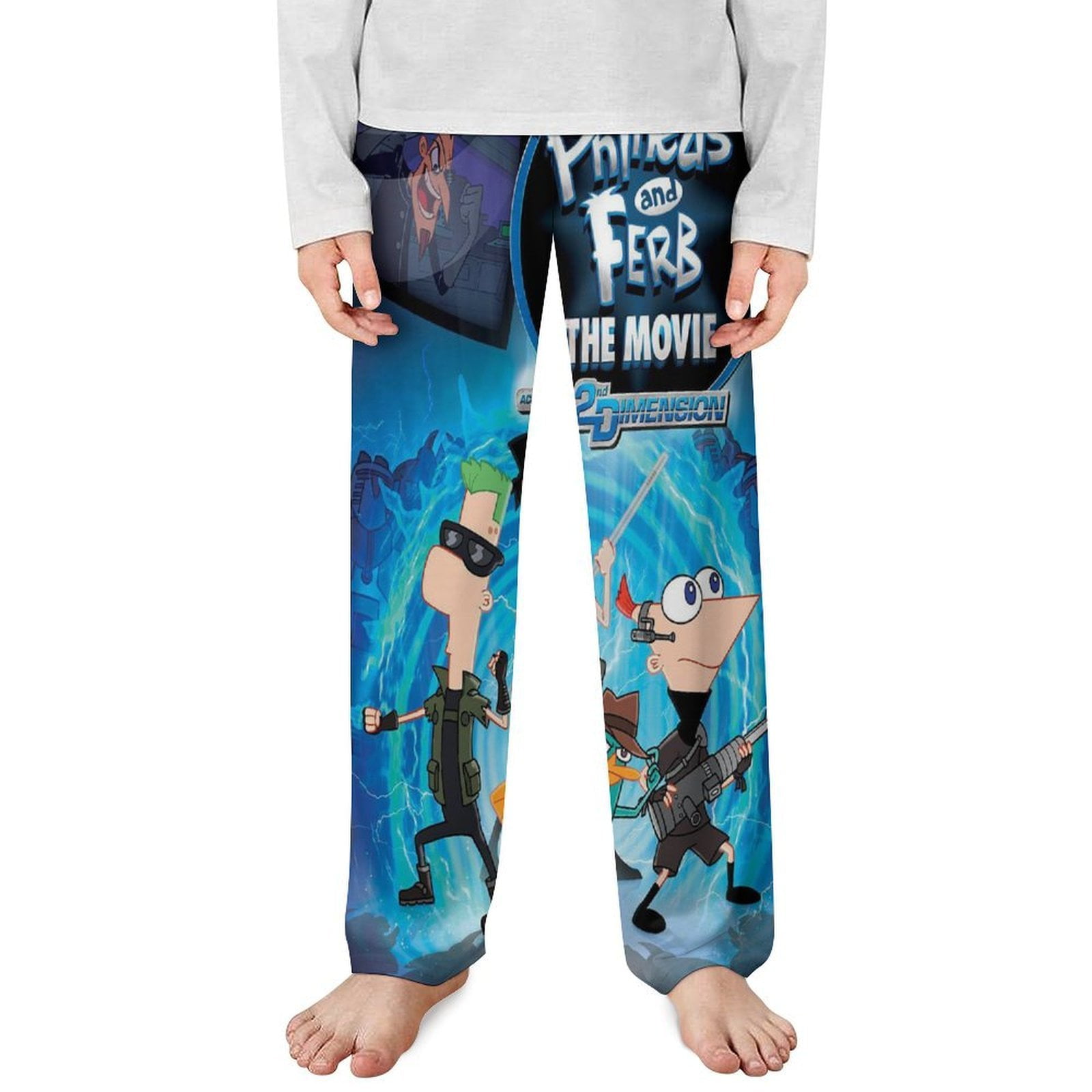 Phineas And Ferb Pajama Pants Long Sleep Pants Soft Elastic Waist PJ ...