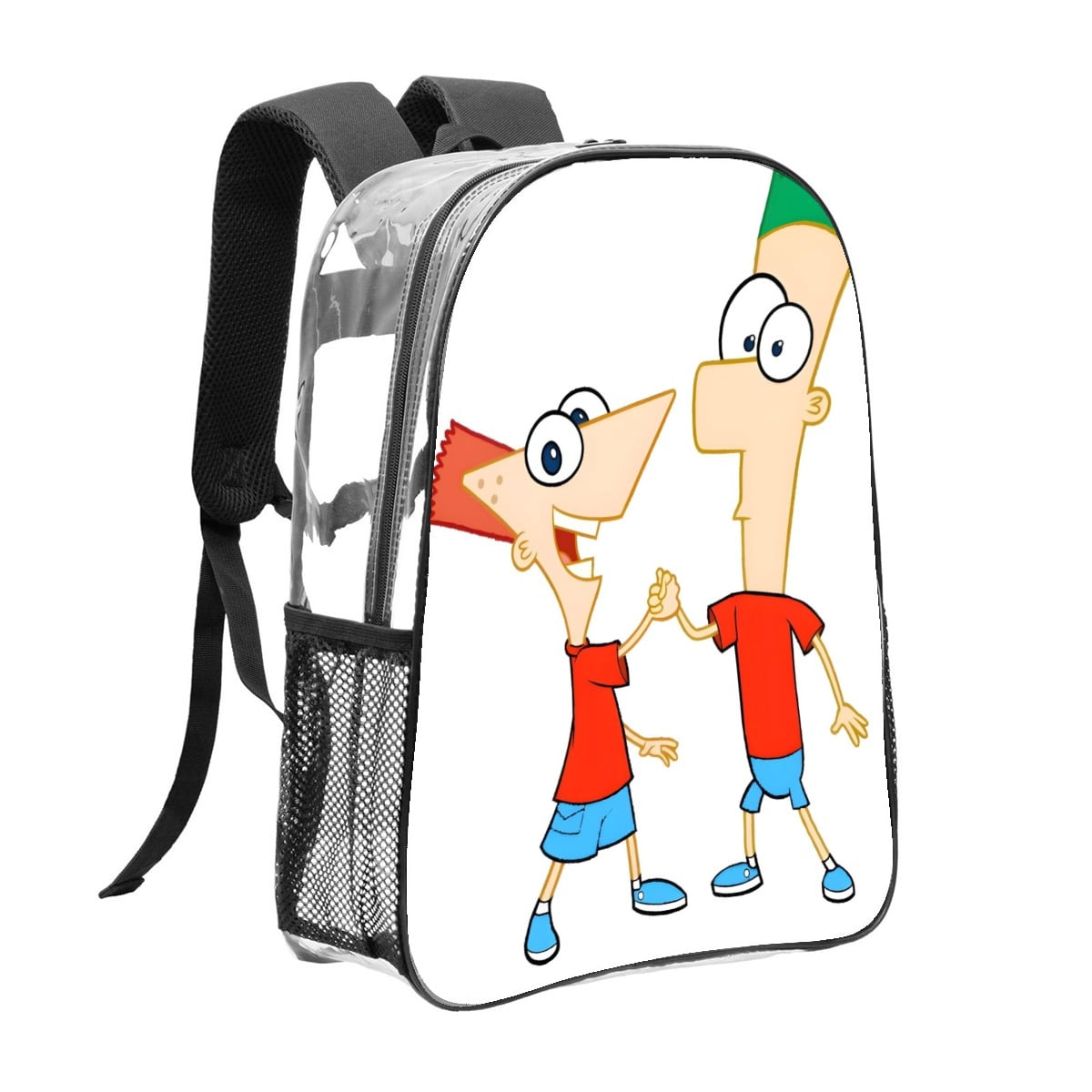 Phineas And Ferb Pattern Transparent Backpack Lightweight And ...