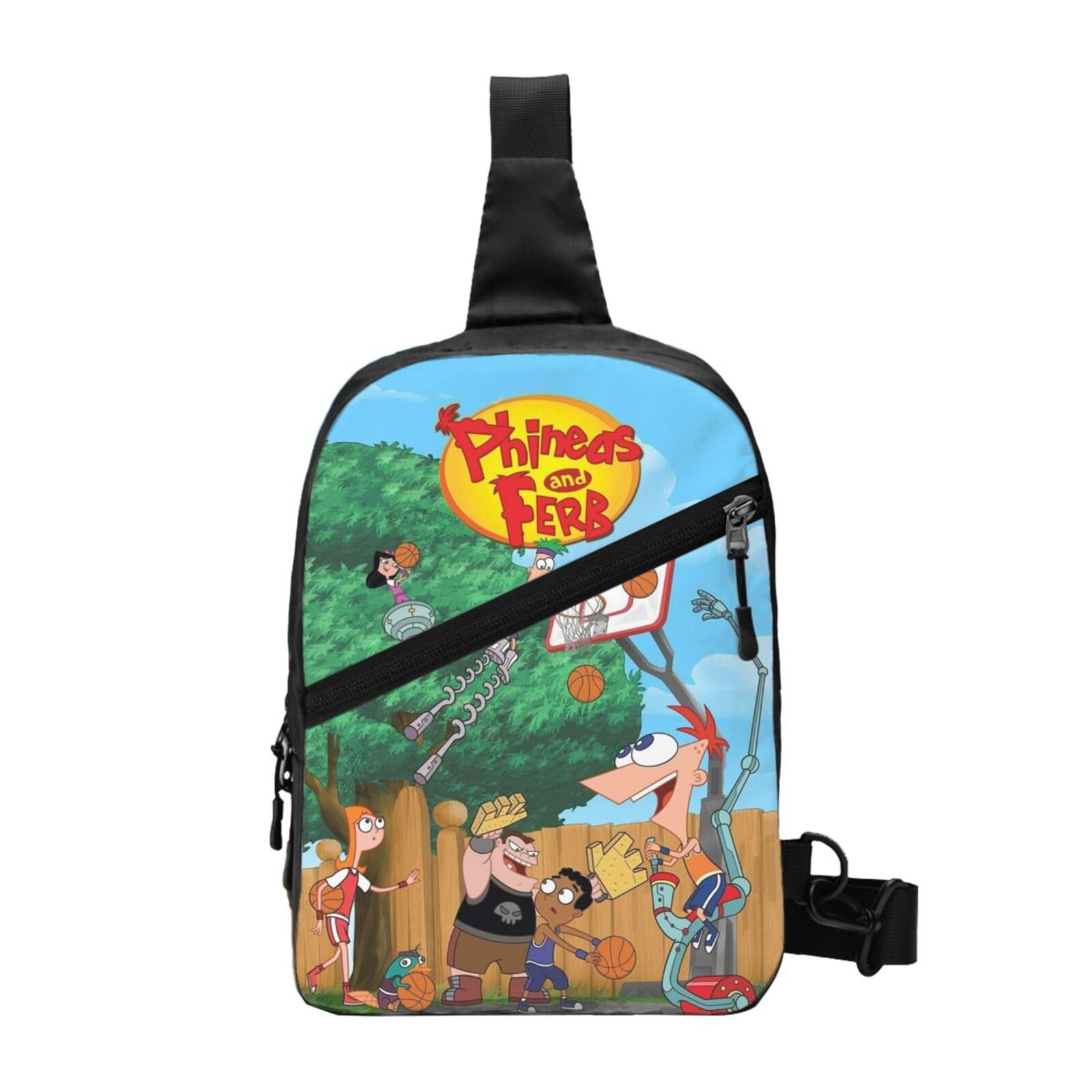 Phineas And Ferb Sling Crossbody Backpack Shoulder Bag Chest Bag ...