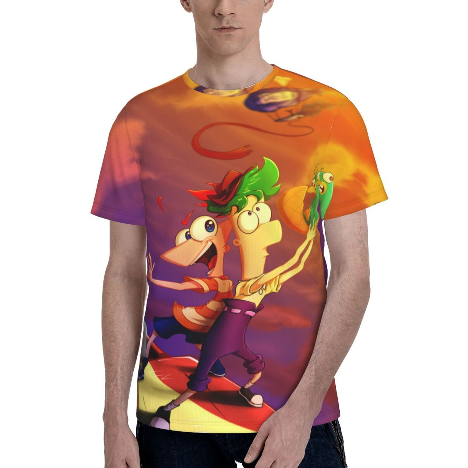 Phineas And Ferb T-Shirts 3d Printed Short Sleeve Tee Shirt For Men ...