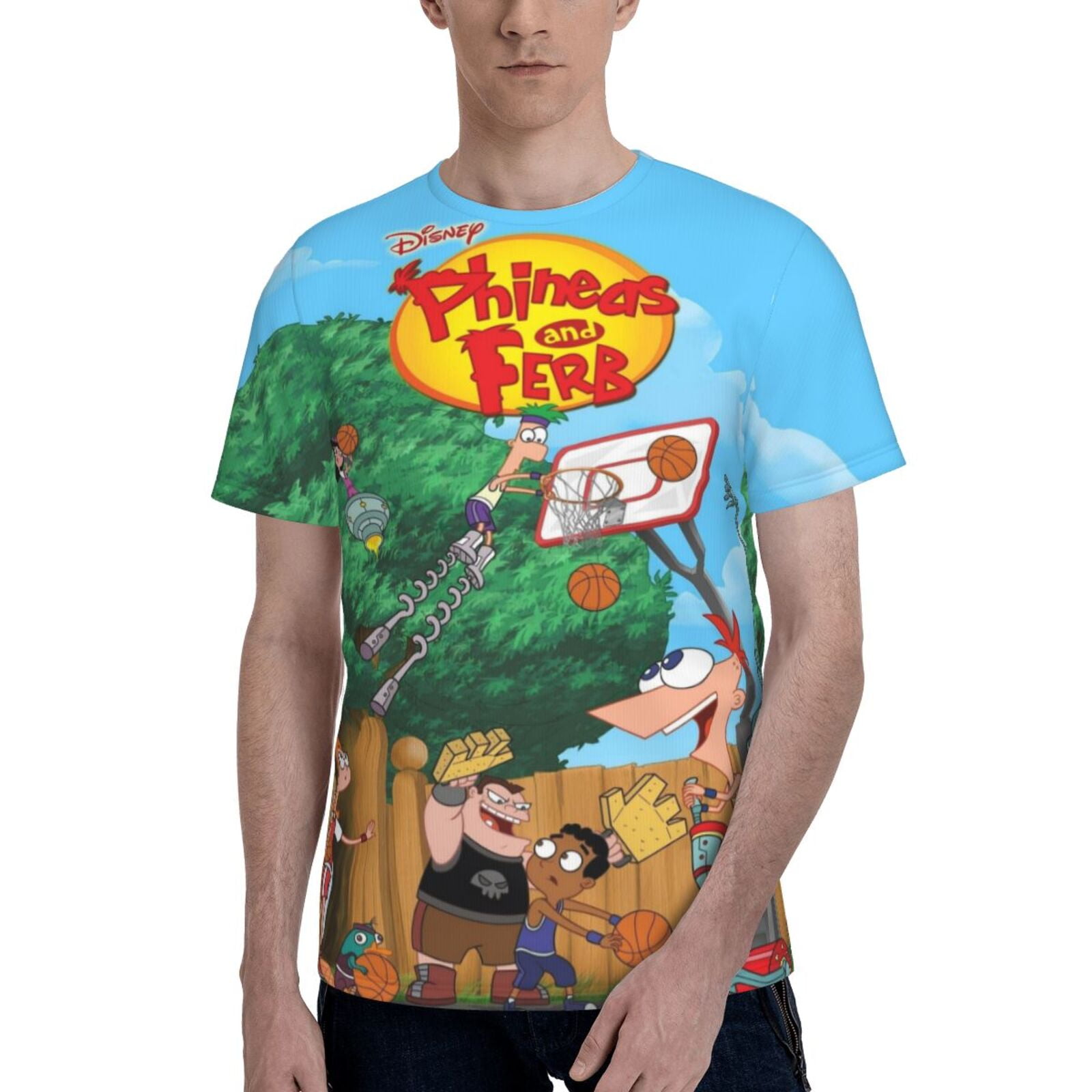 Phineas And Ferb T-Shirts 3d Printed Short Sleeve Tee Shirt For Men ...