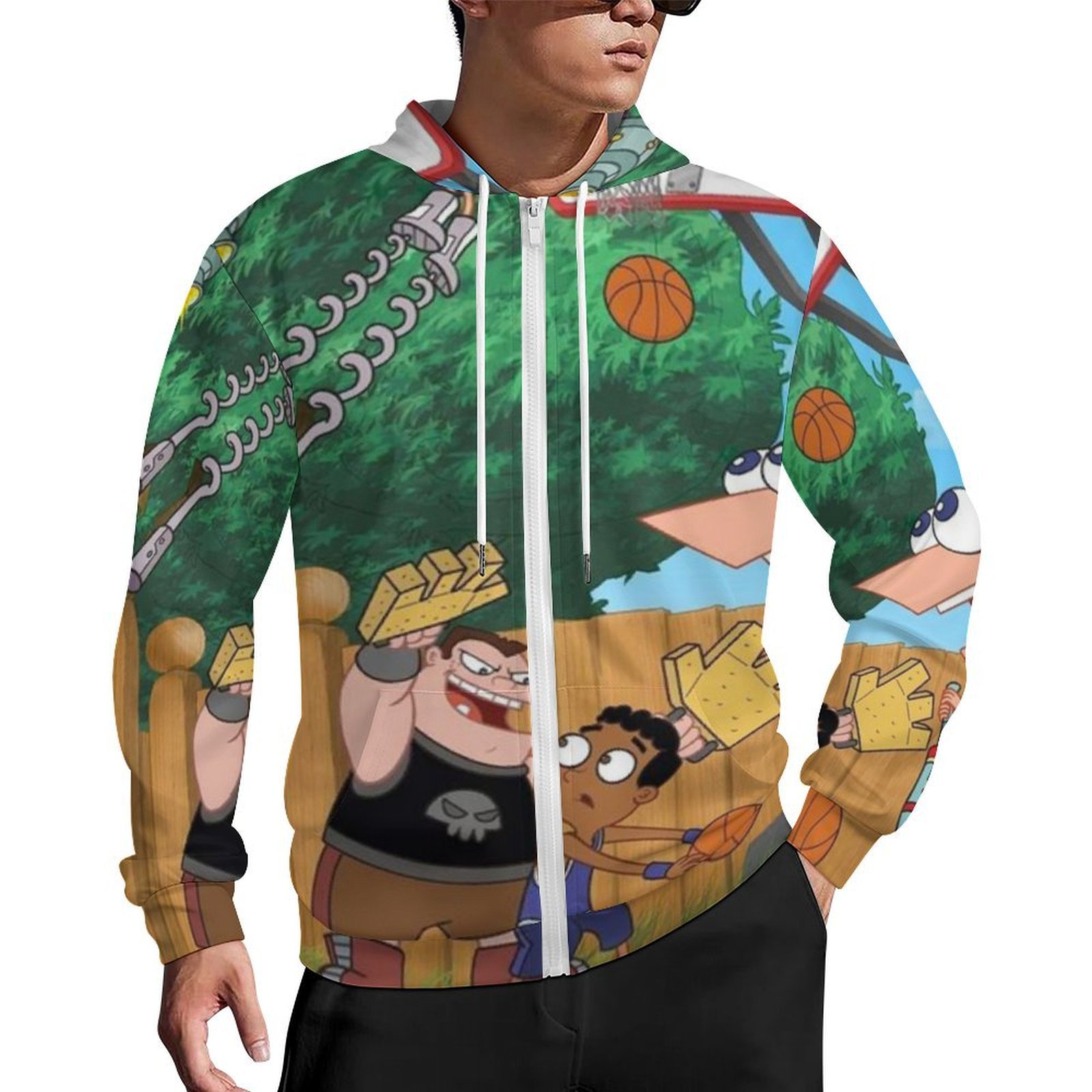 Phineas And Ferb Zip Up Hoodies Unisex Realistic 3D Print Sweatshirt ...