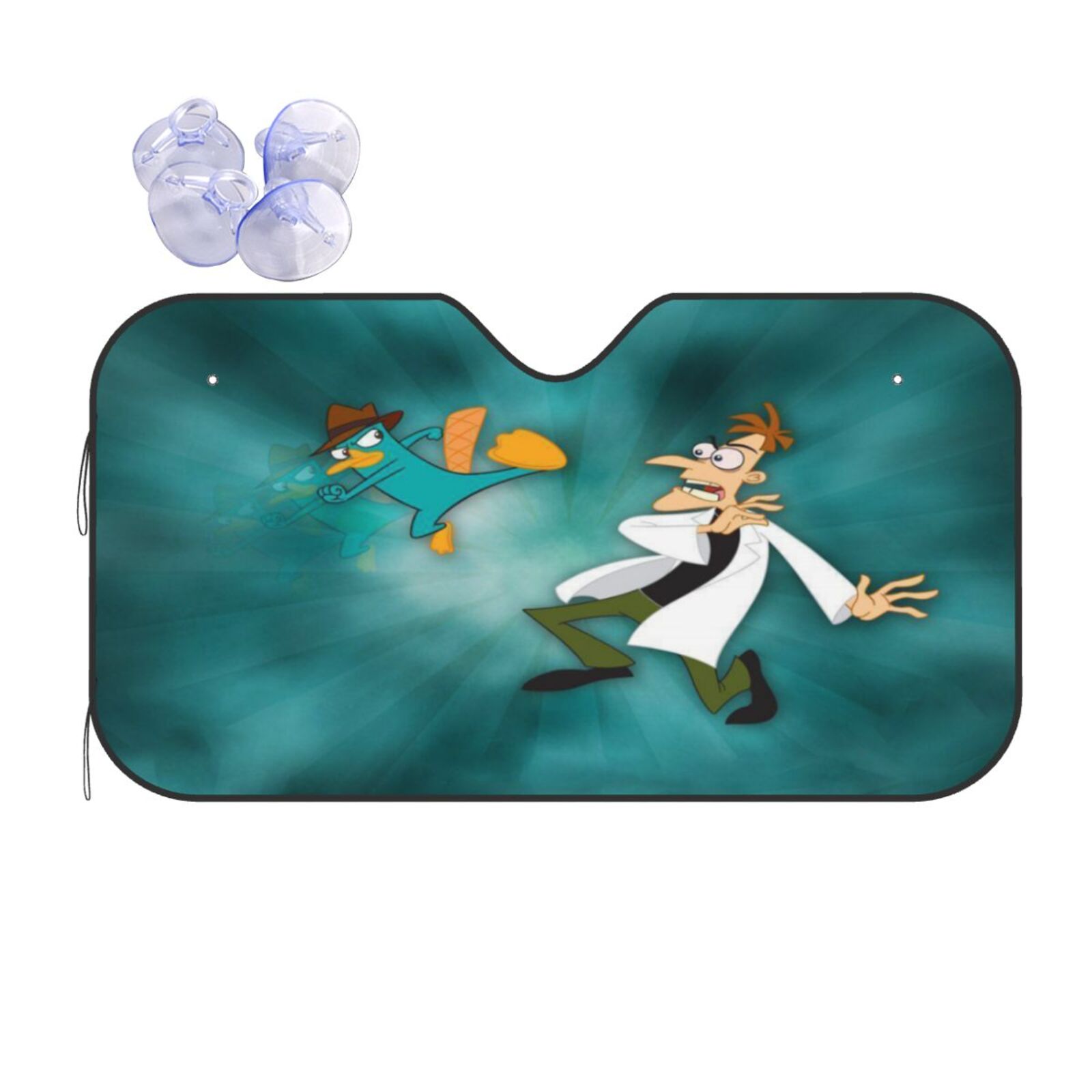Phineas Fer Car Sunshade Front Windshield Sun Shade Hardened Sun Visor ...