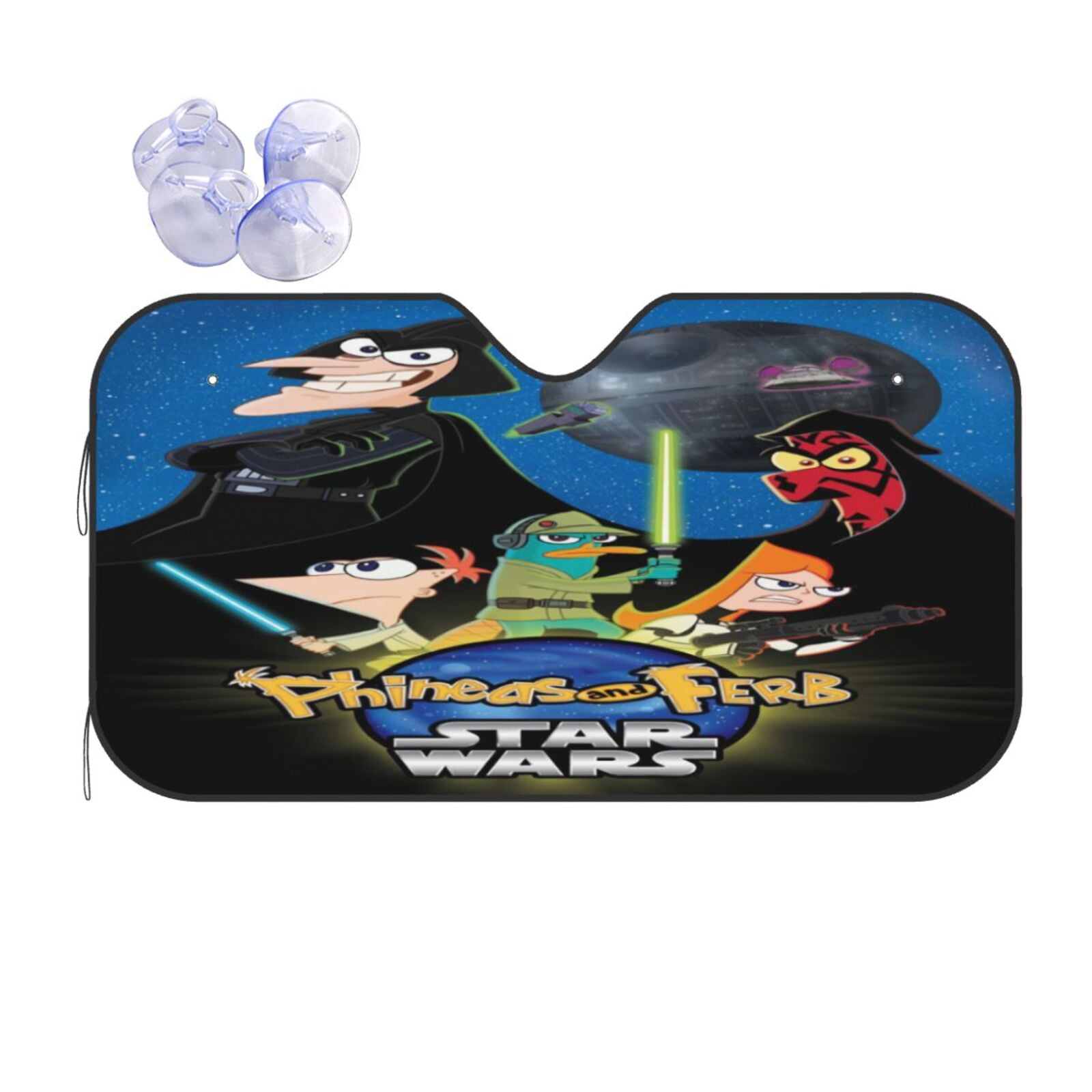 Phineas Fer Car Sunshade Front Windshield Sun Shade Hardened Sun Visor ...