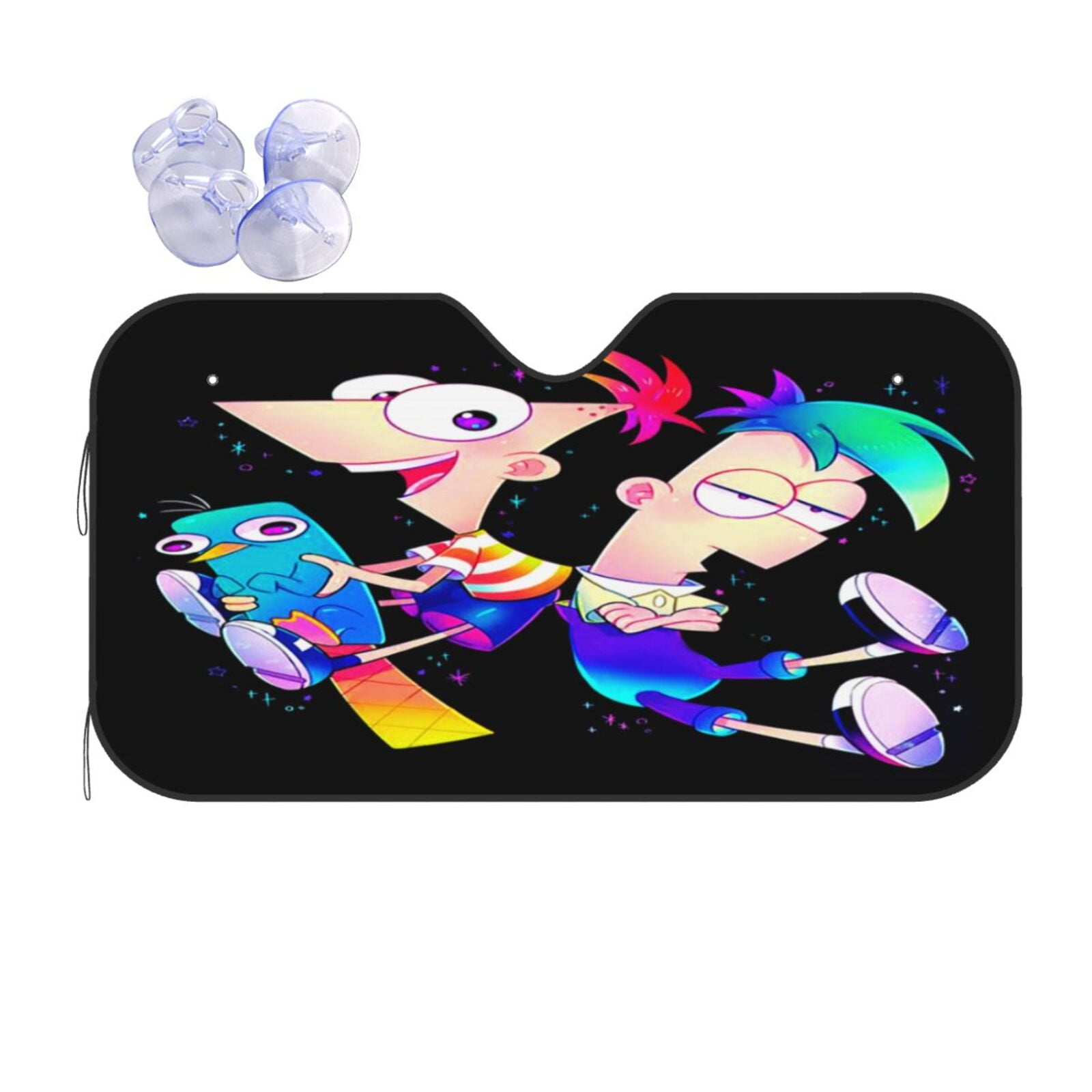 Phineas Fer Car Sunshade Front Windshield Sun Shade Hardened Sun Visor ...
