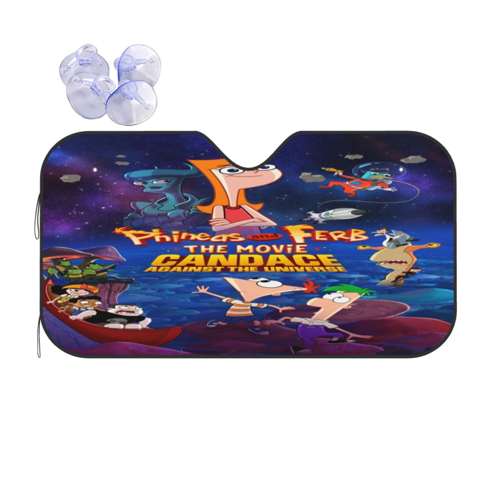Phineas Fer Car Sunshade Front Windshield Sun Shade Hardened Sun Visor ...