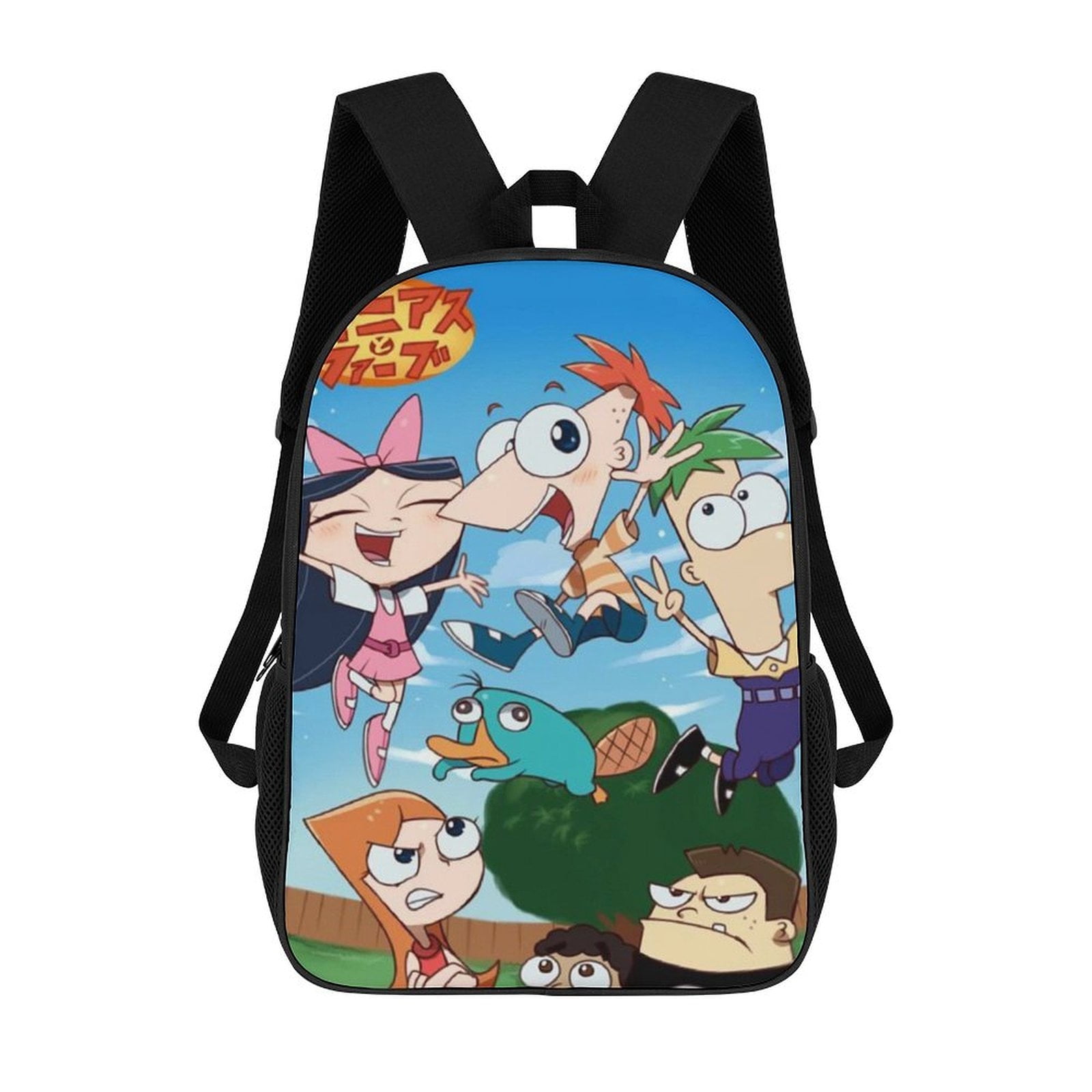 Phineas and Ferb Anime Backpack Cartoon Travel Bags 3D Printed Casual ...