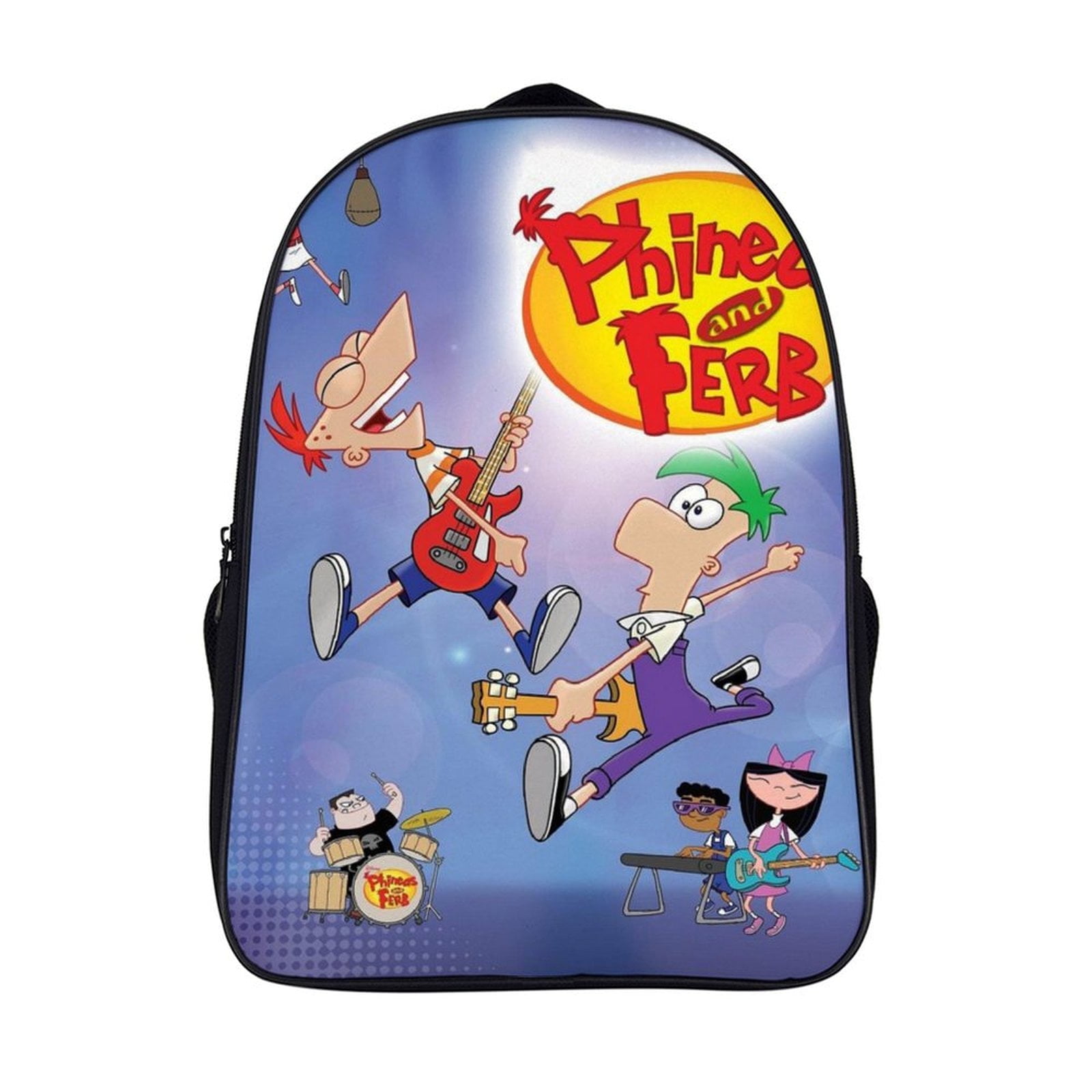 Phineas and Ferb Anime Backpack Cartoon Travel Bags 3D Printed Casual ...
