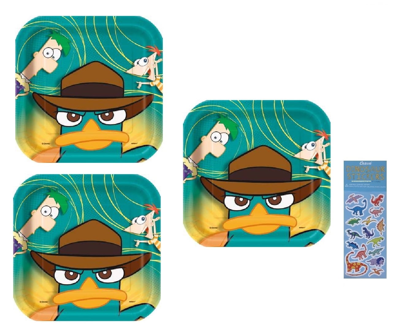 Phineas and Ferb Birthday Party Supplies Bundle Pack includes 24 Paper ...