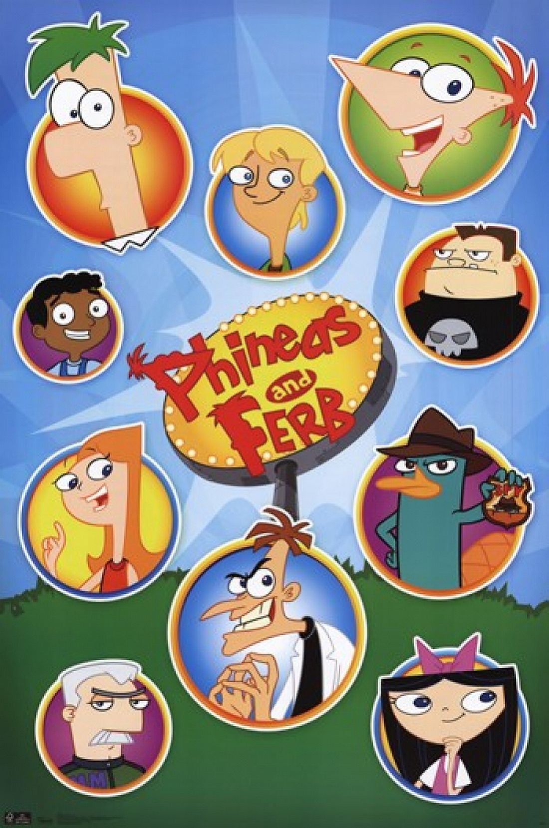 Phineas and Ferb - Grid Laminated Poster Print (24 x 36) - Walmart.com