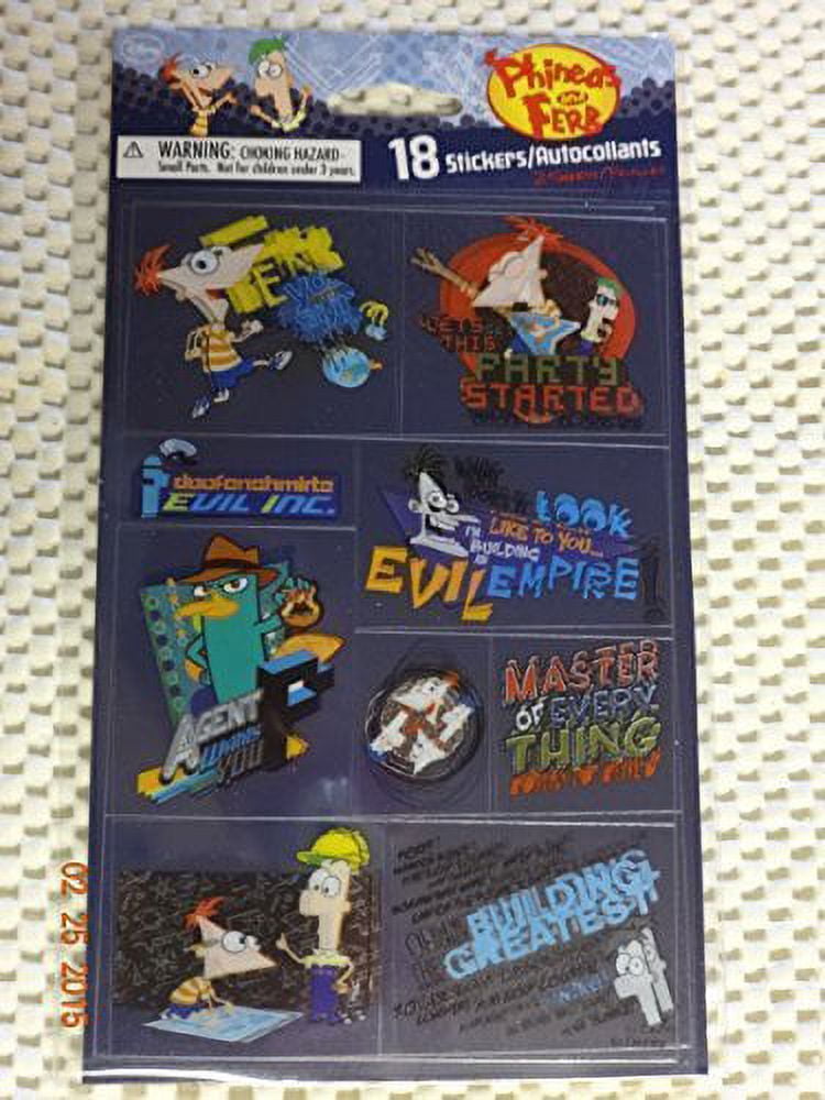 Phineas and Ferb Plastic Stickers - Walmart.com