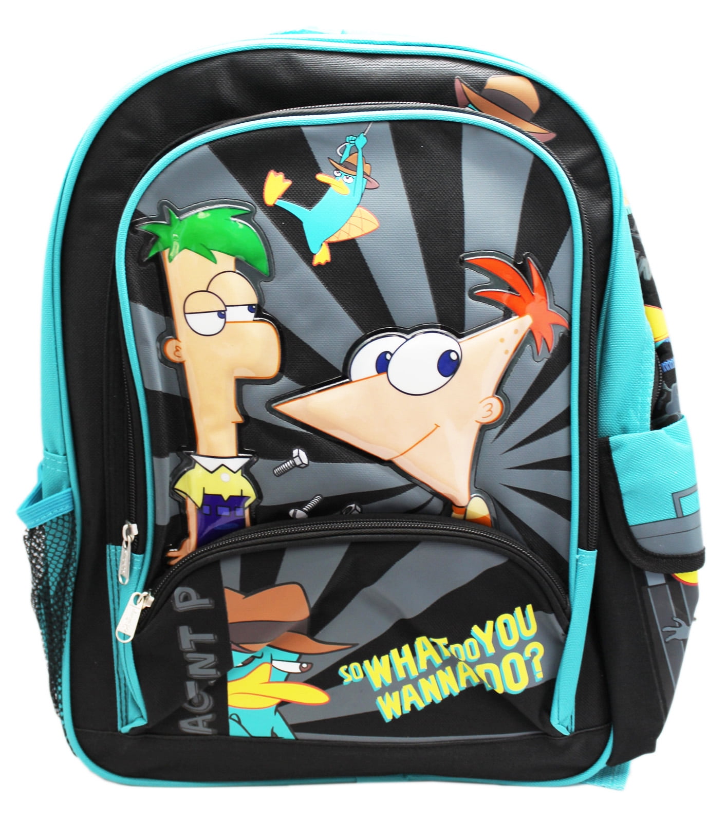 Phineas and Ferb So What do You Wanna do Now? Full Size Backpack (16in ...