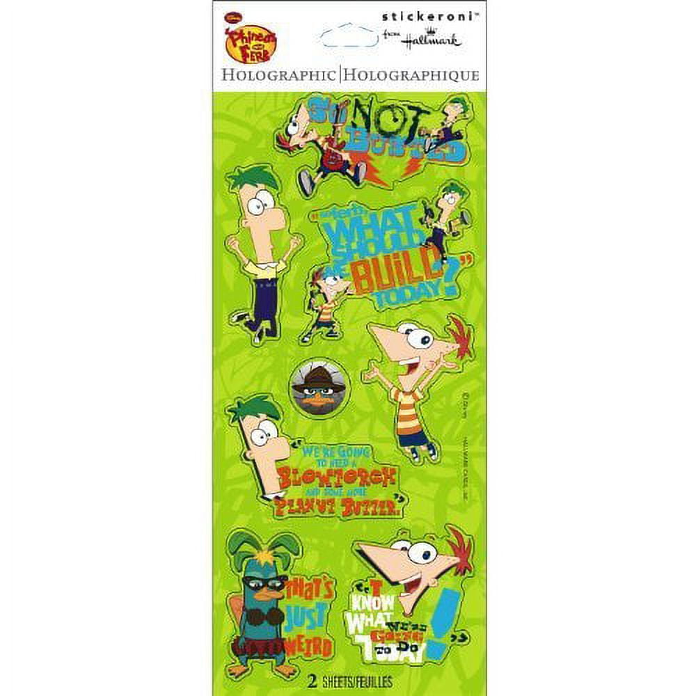 Phineas and Ferb Stickers Holographic Party Supplies - Walmart.com