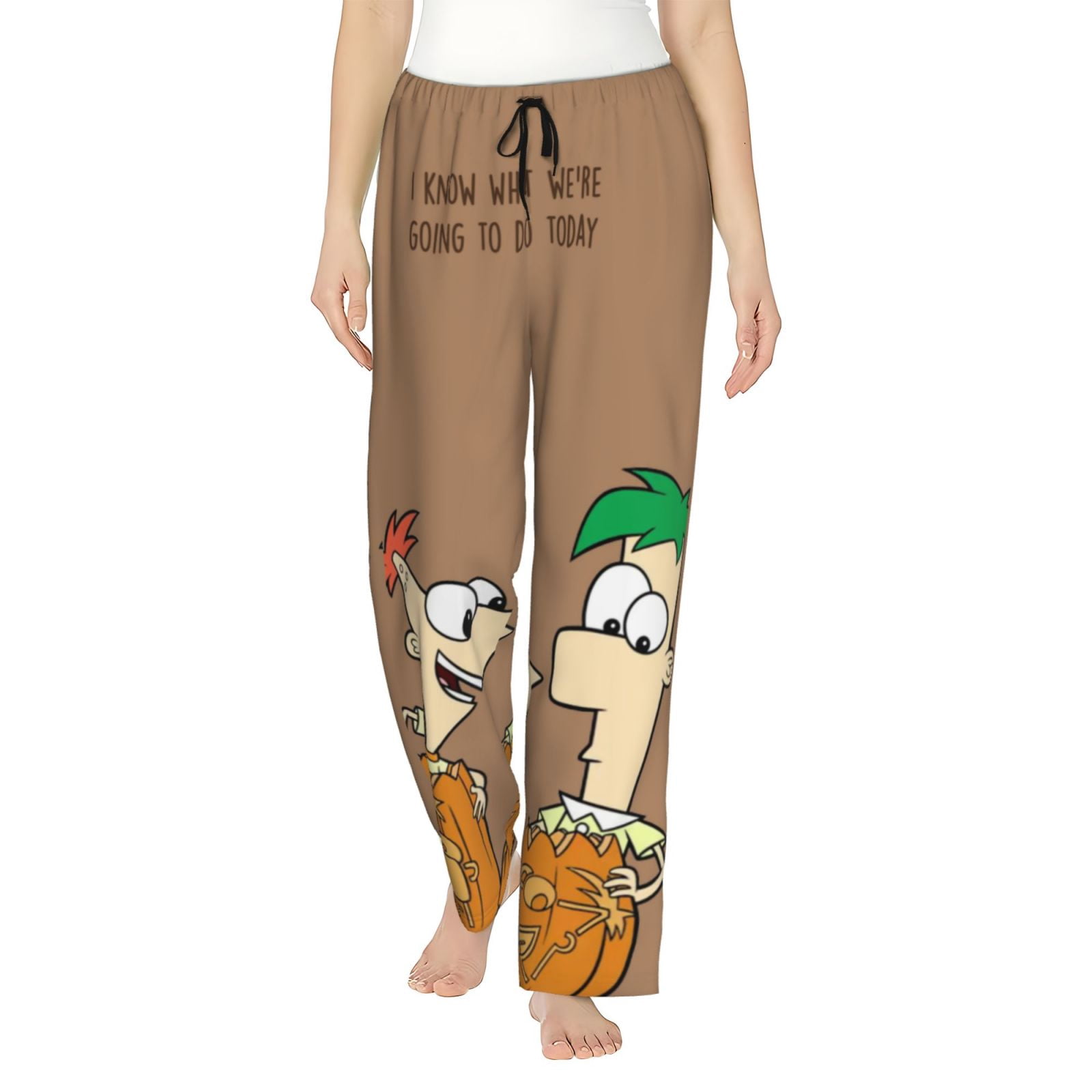 Phineas and Ferb Women's Resident Parent Pajama Pants Printed Loose Fit ...