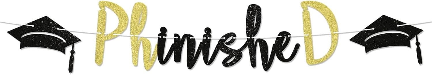 Phinished Banner - PHD Graduation Party Decor, Congrats PHD Banner ...