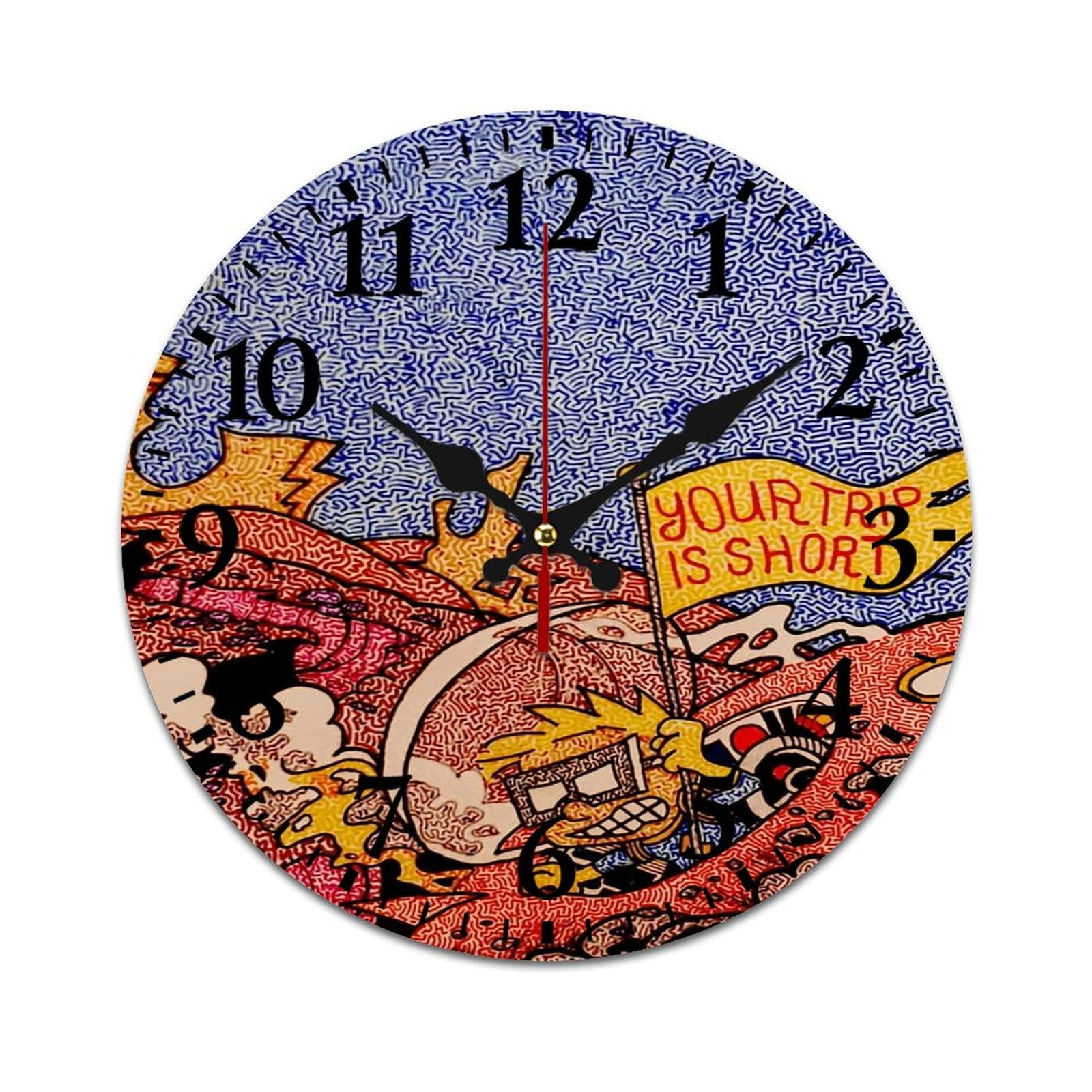 Phish Your Trip Is Short Wall Clock Modern Design Clocks Wall Hanging ...