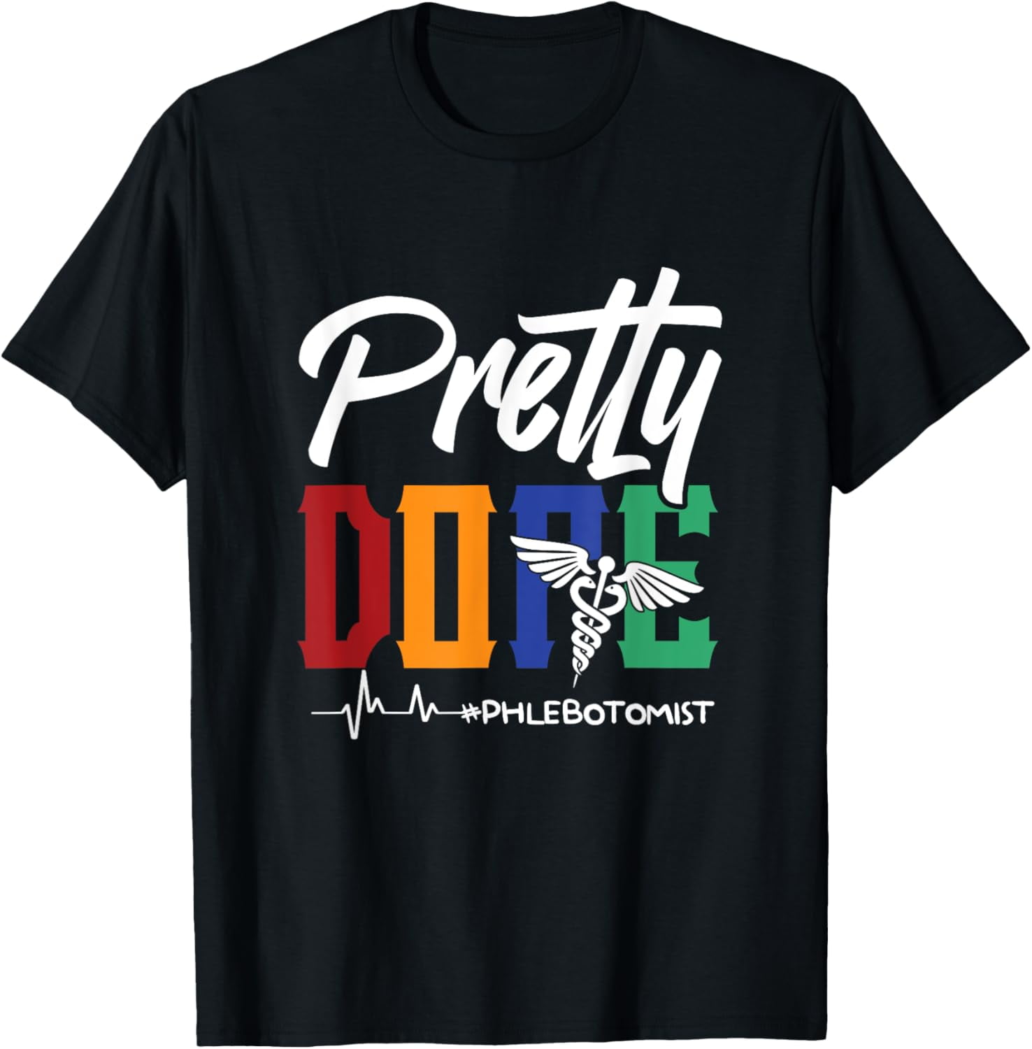 Phlebotomist Heartbeat Medical Nurse Syringe Lab Phlebotomy T-Shirt ...