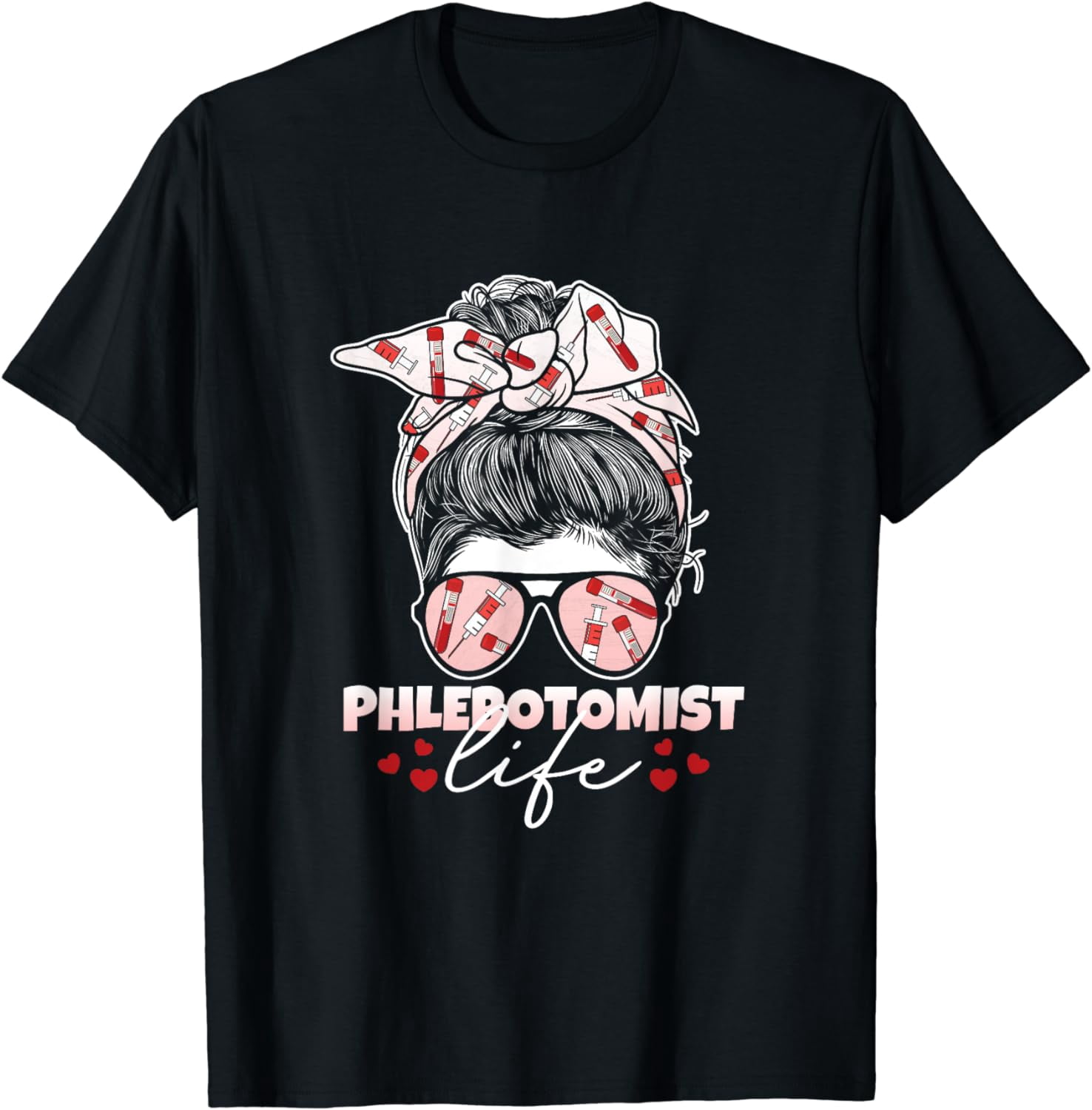 Phlebotomist Life Messy Bun Women Nurse Phlebotomy T-Shirt - Walmart.com