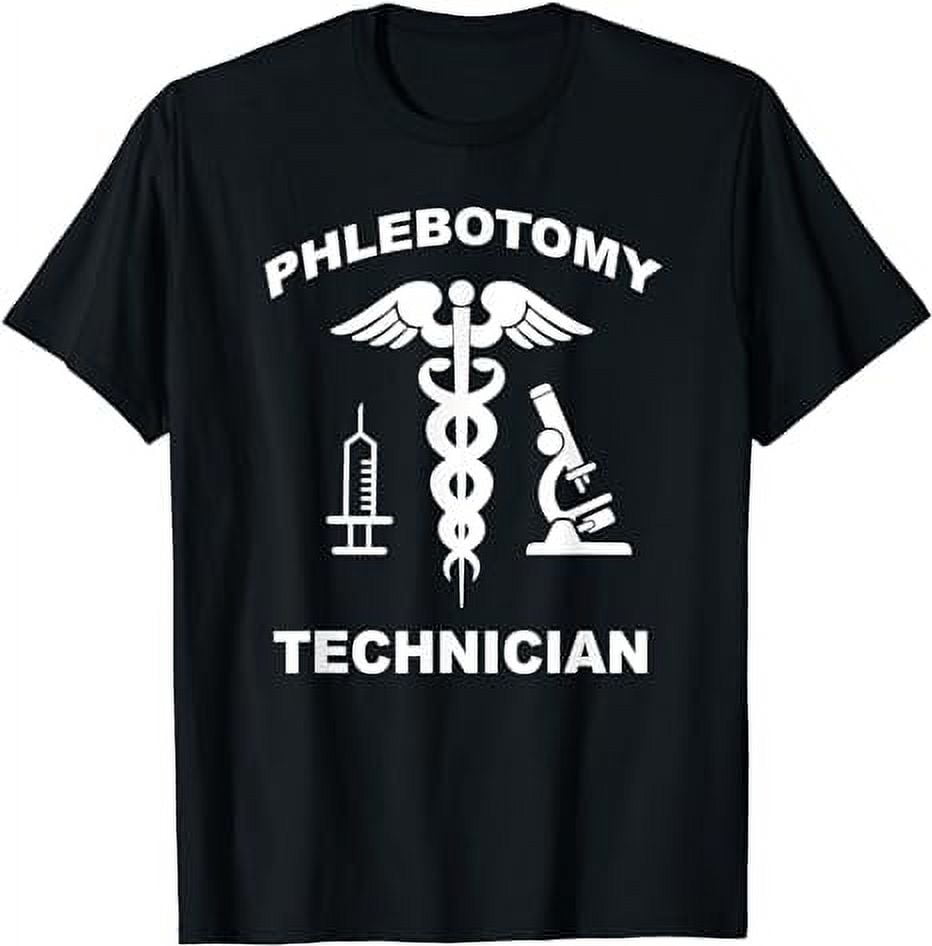Phlebotomy Technician Caduceus Microscope Syringe Needle T-Shirt ...