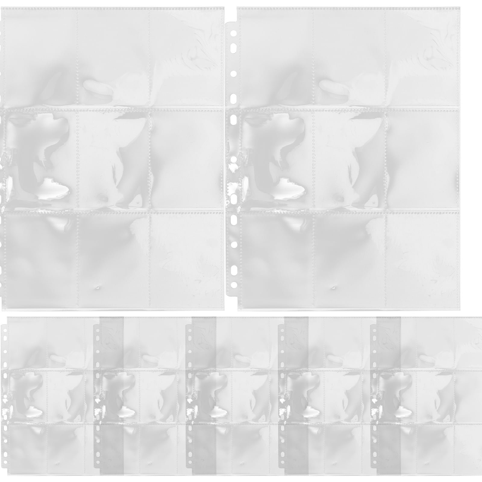 10 Sheets of Trading Card Sleeve Pages Game Card Binder Sheets Clear ...